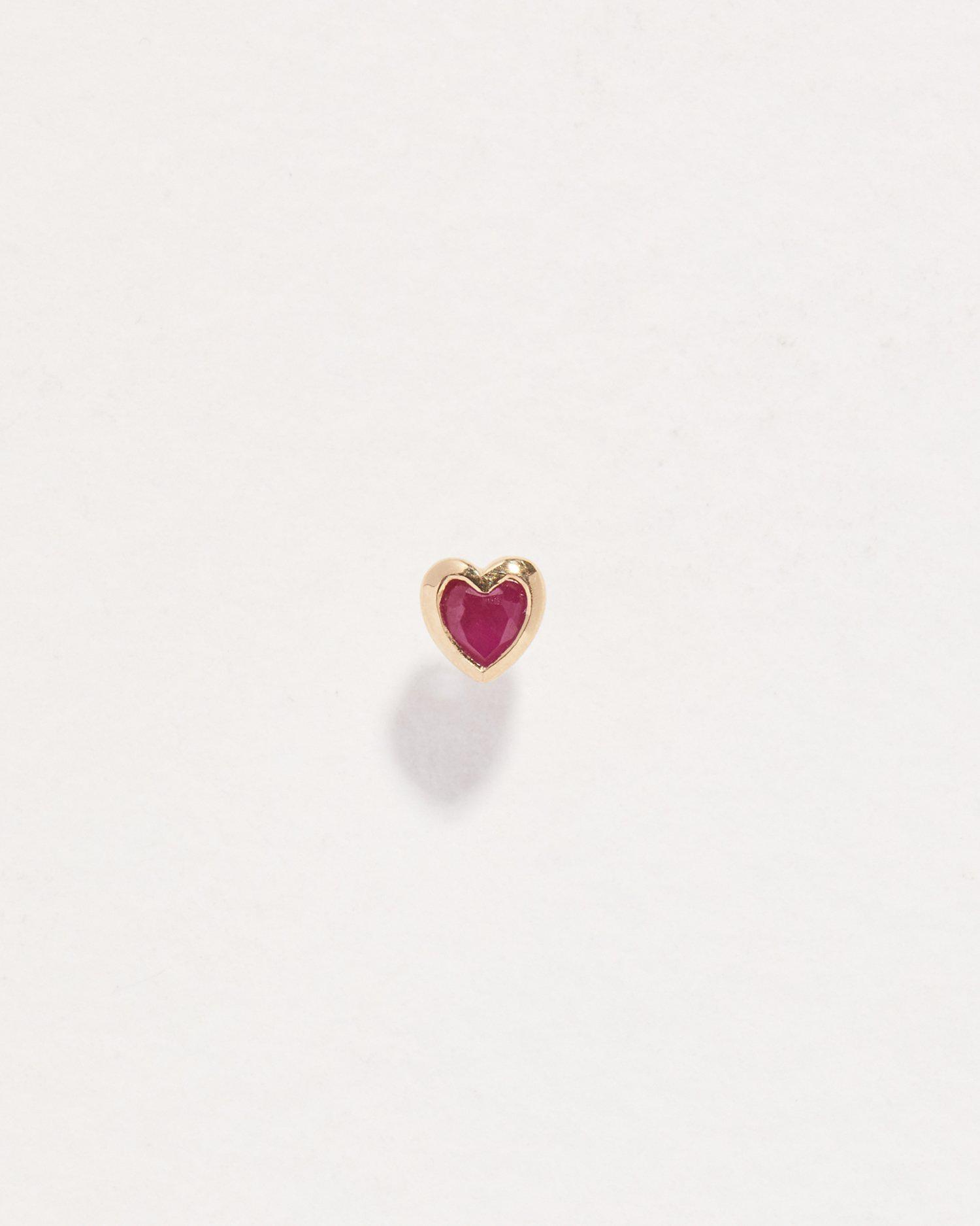 Ruby Heart Stud - Borderfree