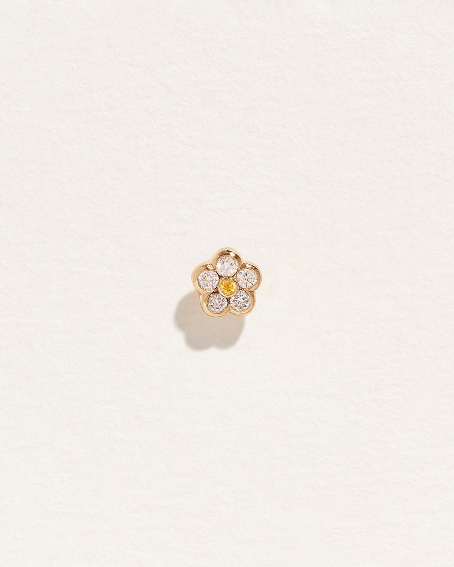 Bezel Flower Stud - Borderfree