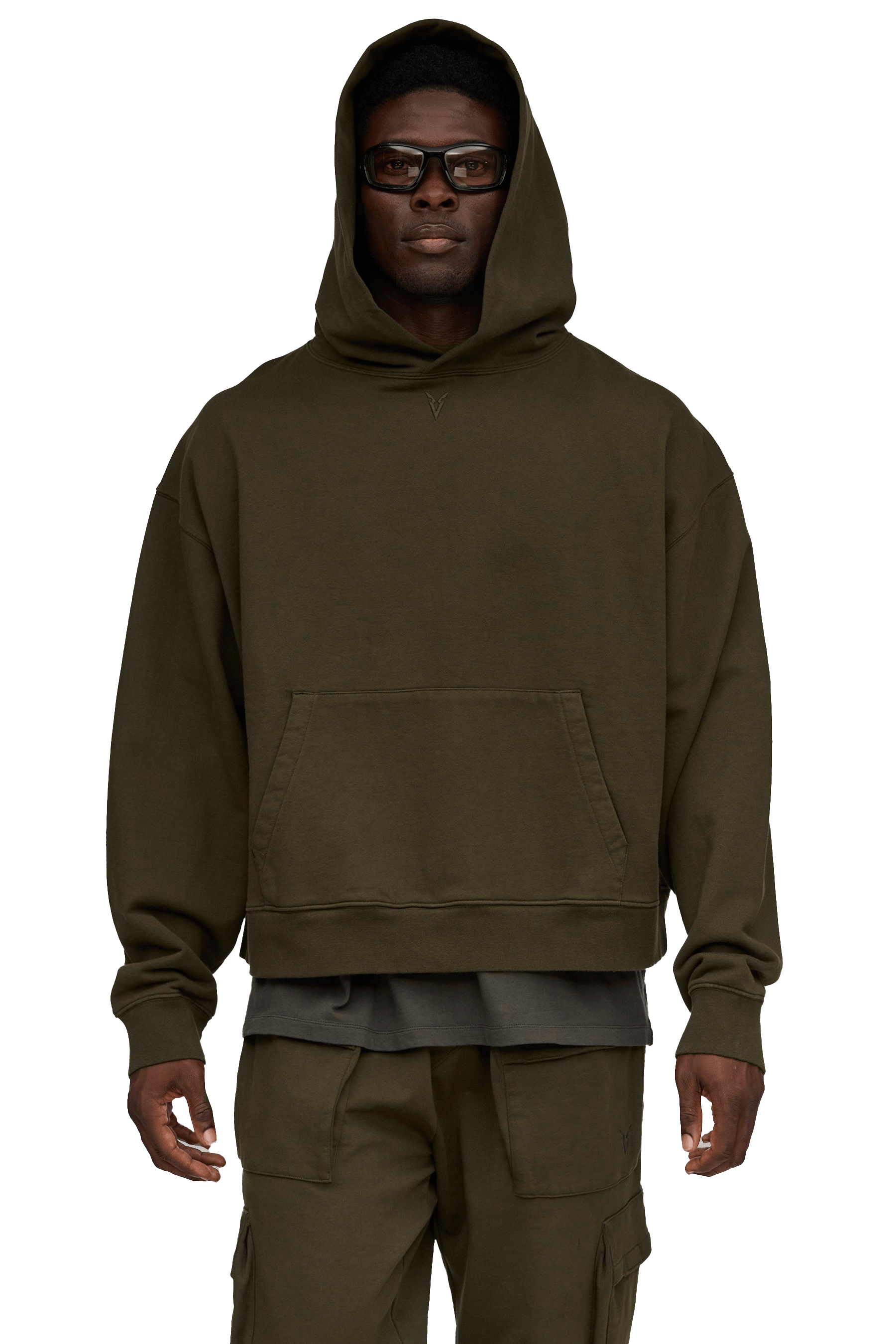 BOXY HOODIE - Khaki - Borderfree