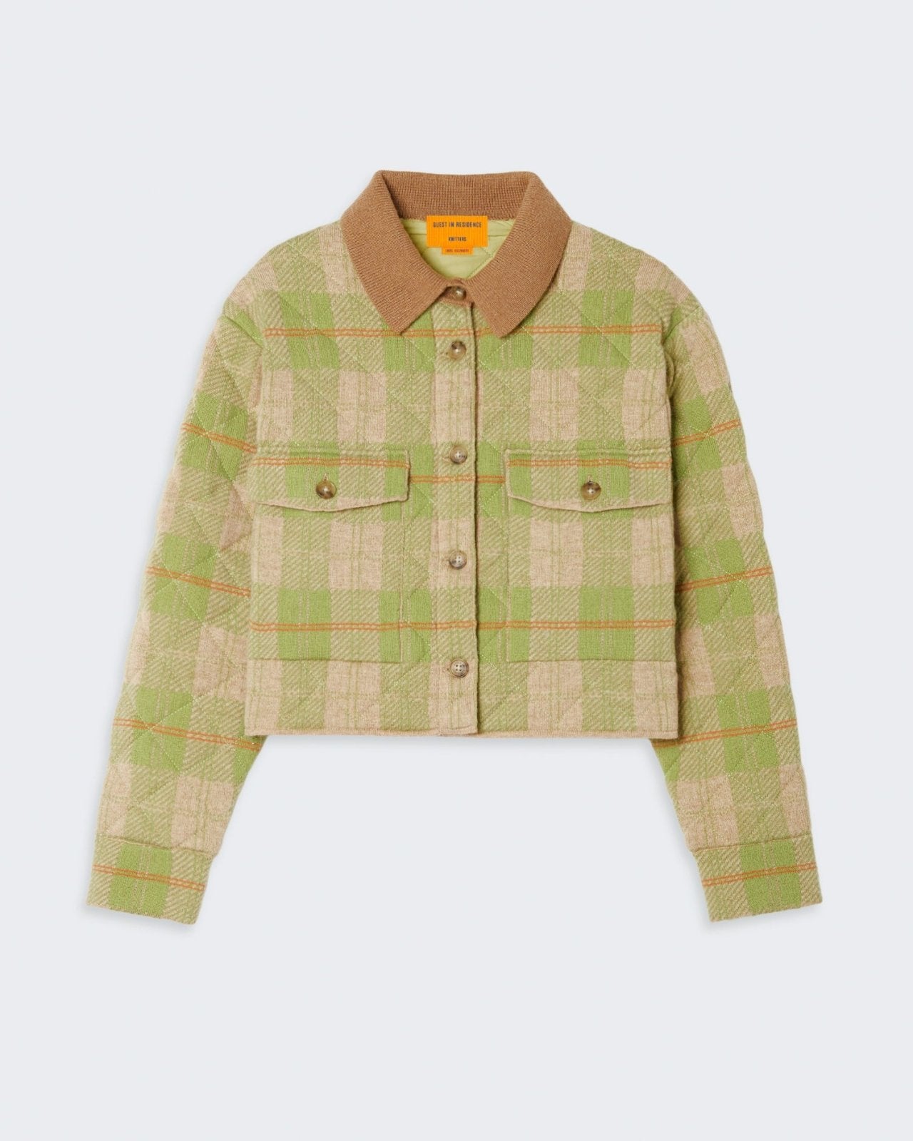 Tartan Cropped Jacket - Matcha Combo - Borderfree