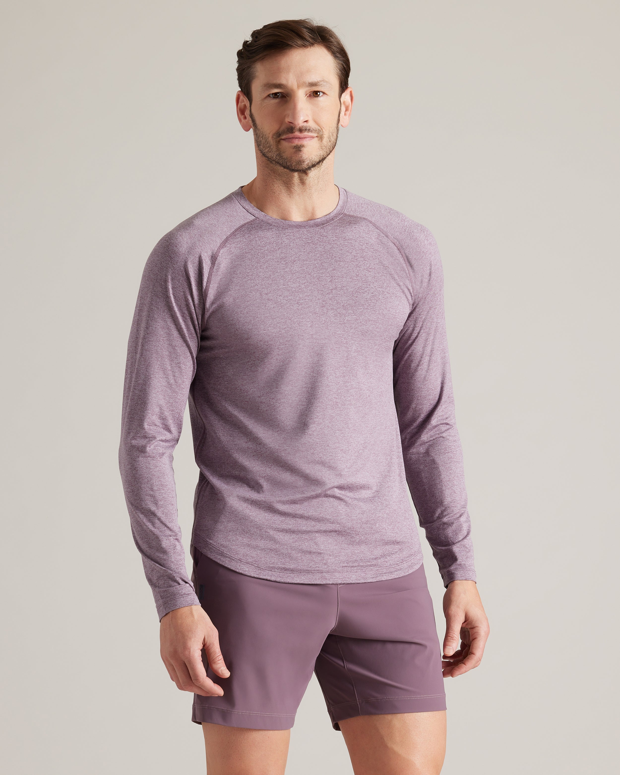 Atmosphere Long Sleeve Tee - Shadow Plum/Gray Stone Heather - Borderfree