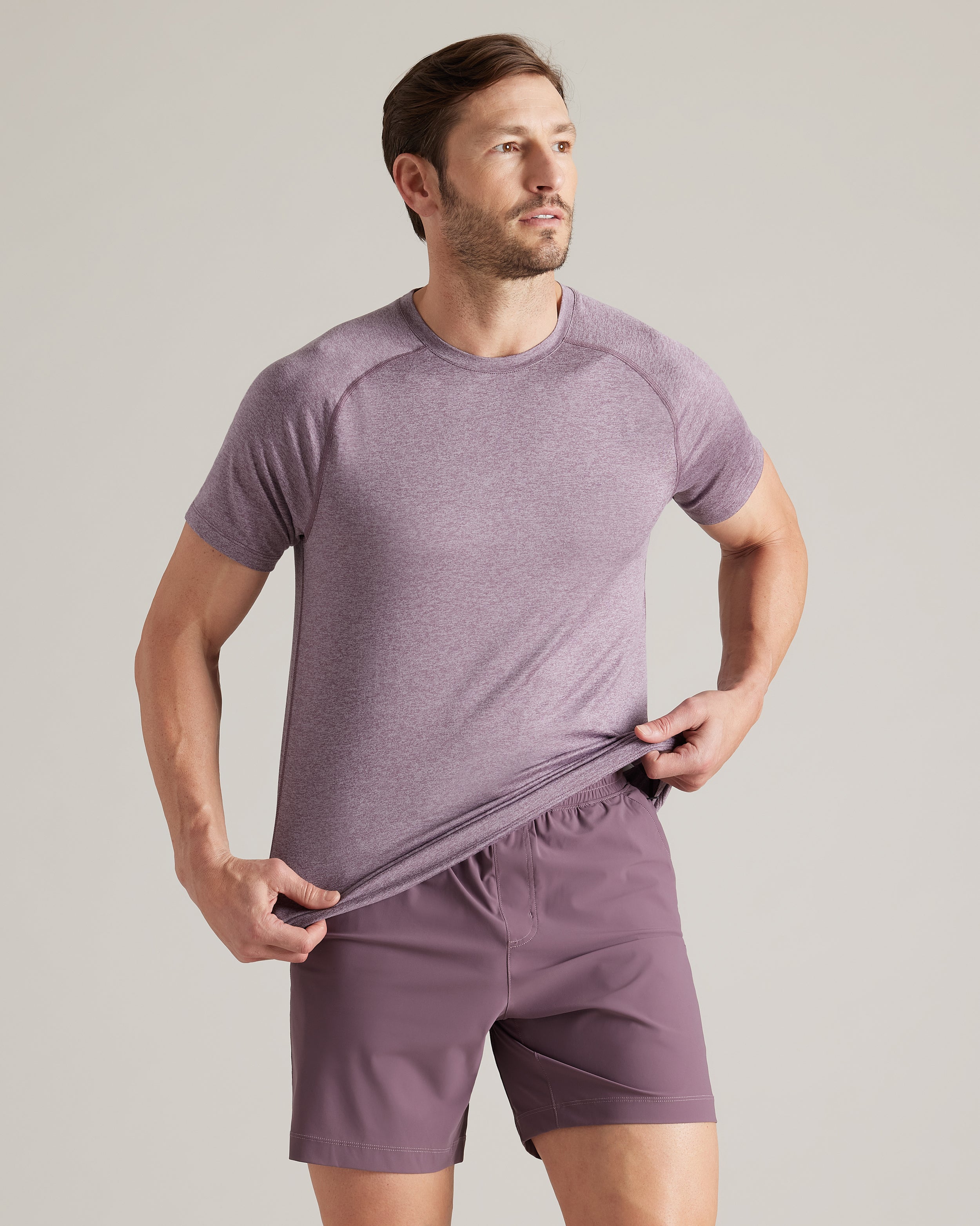 Atmosphere Tee - Shadow Plum/Gray Stone Heather - Borderfree