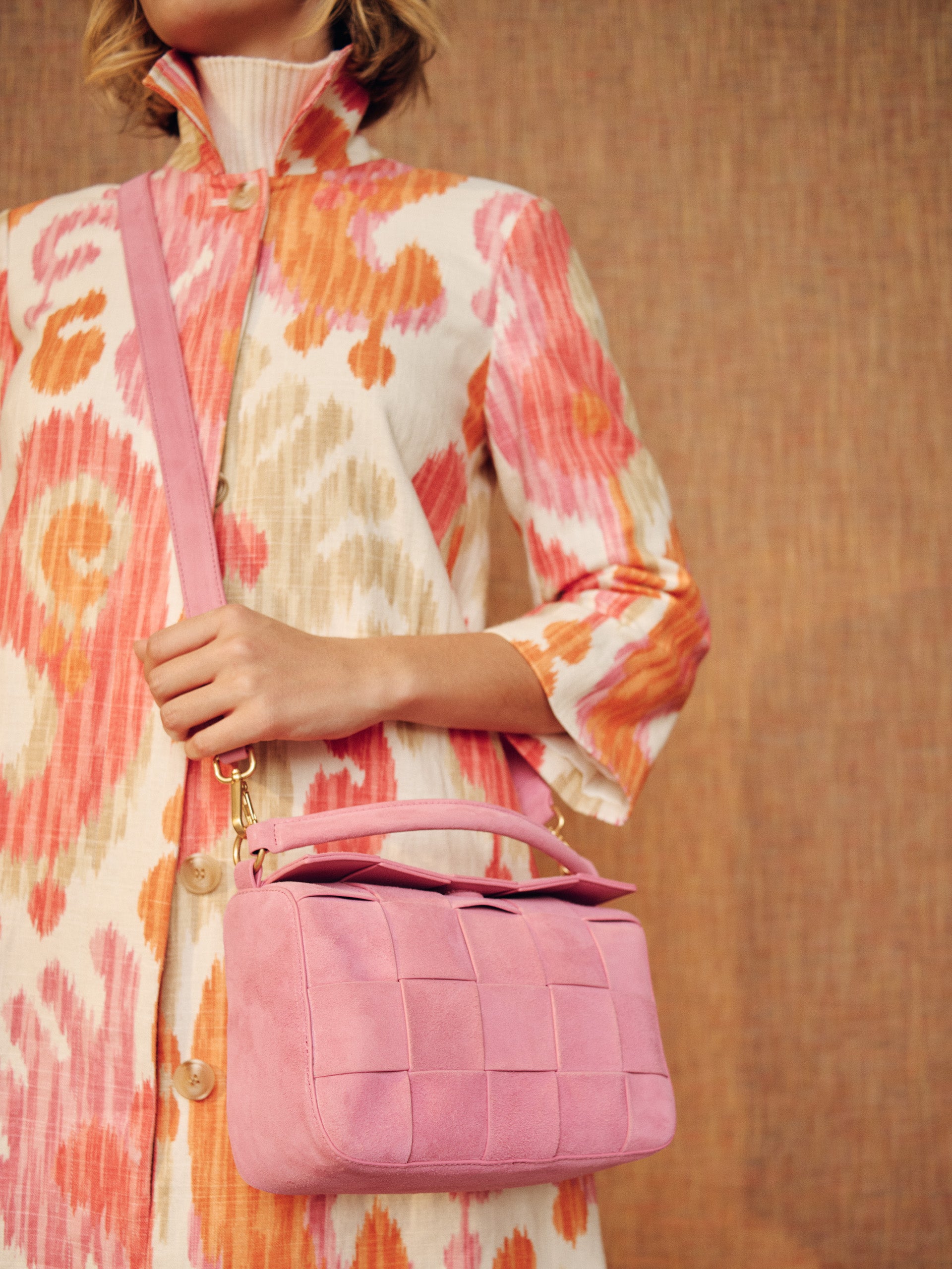 J.McLaughlin Women's Deni Woven Suede Crossbody Pink - Borderfree