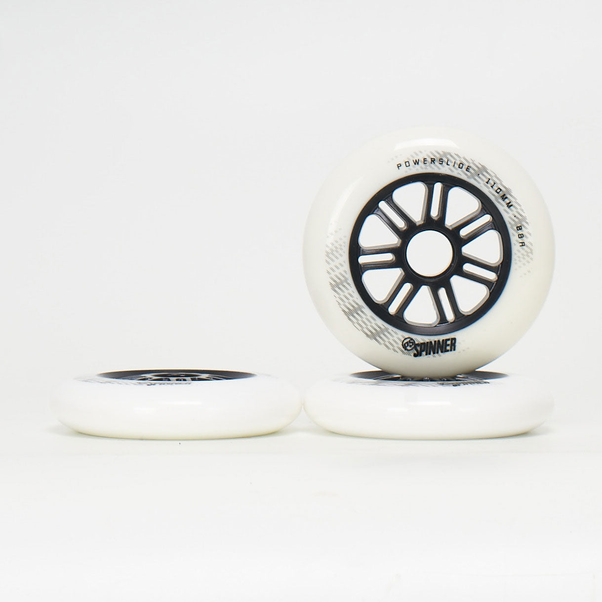 Powerslide Spinner 110mm 88a Wheels - White (3-Set) - Borderfree