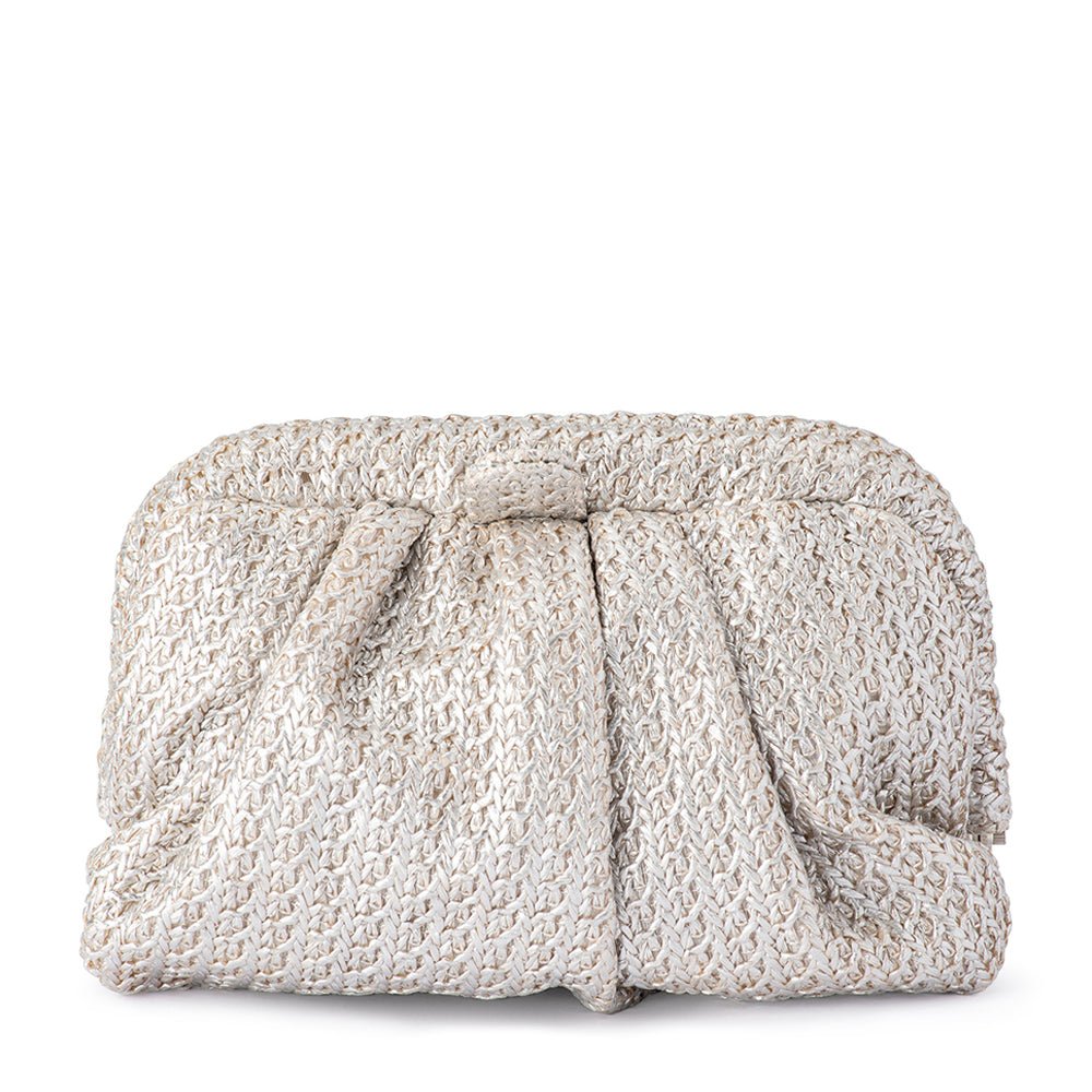 STEVIE Pleated Woven Clutch - Borderfree