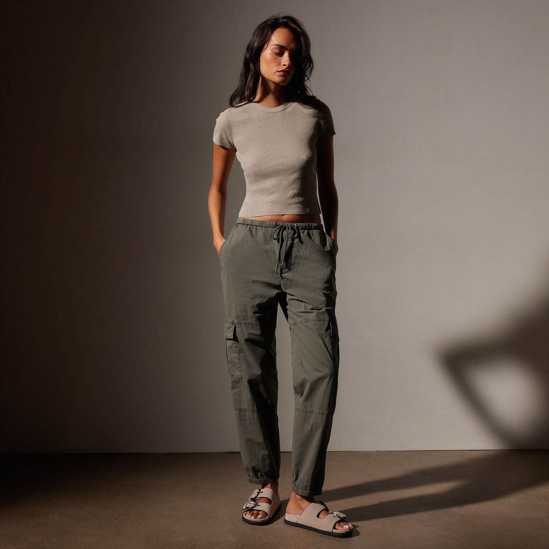 Stretch Poplin Cargo Pant - Palm Pigment - Borderfree