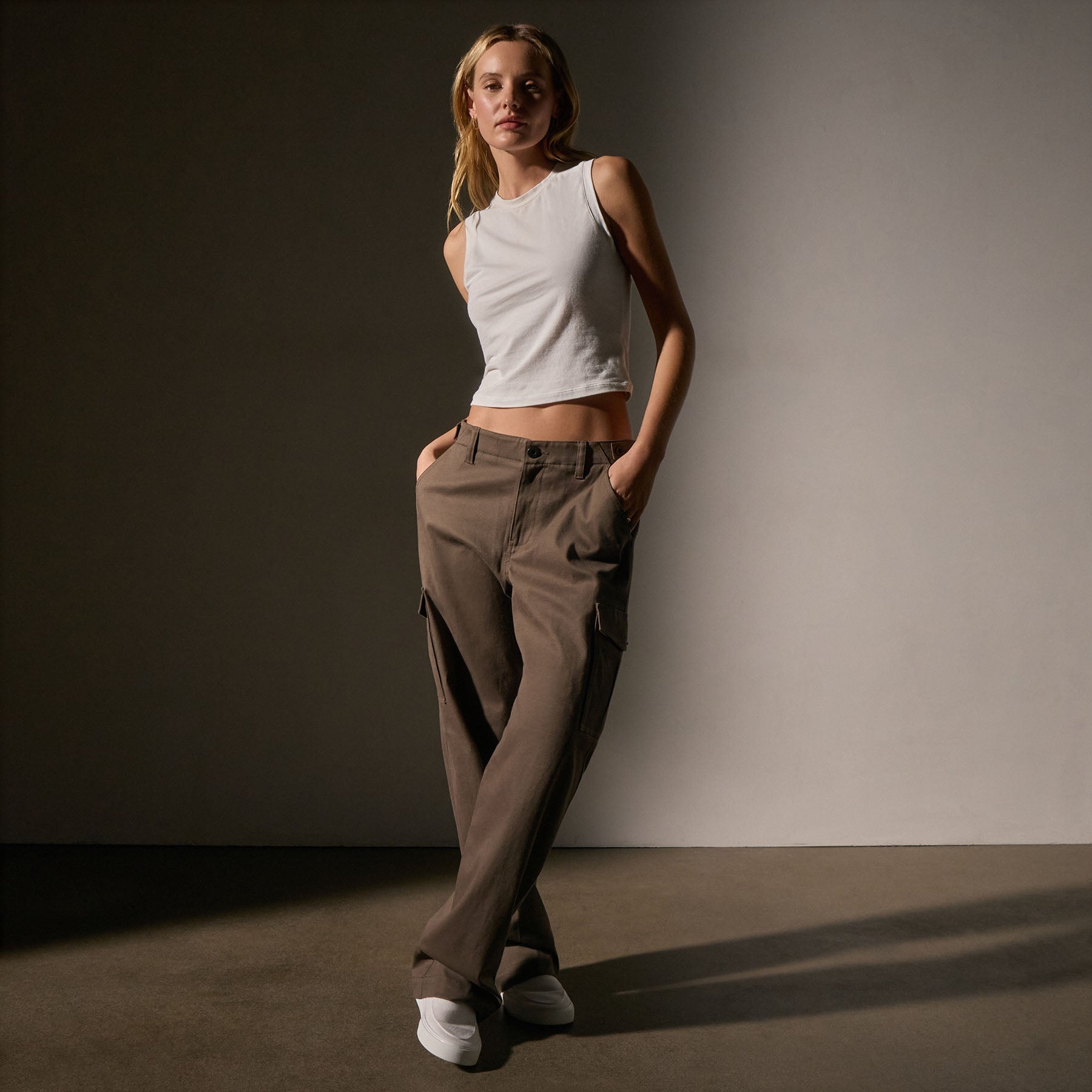 Cashmere Touch Cargo Pant - Mushroom - Borderfree