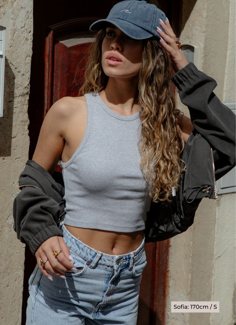 Tank Top Ines Organic Cotton - Grey Melange - Borderfree