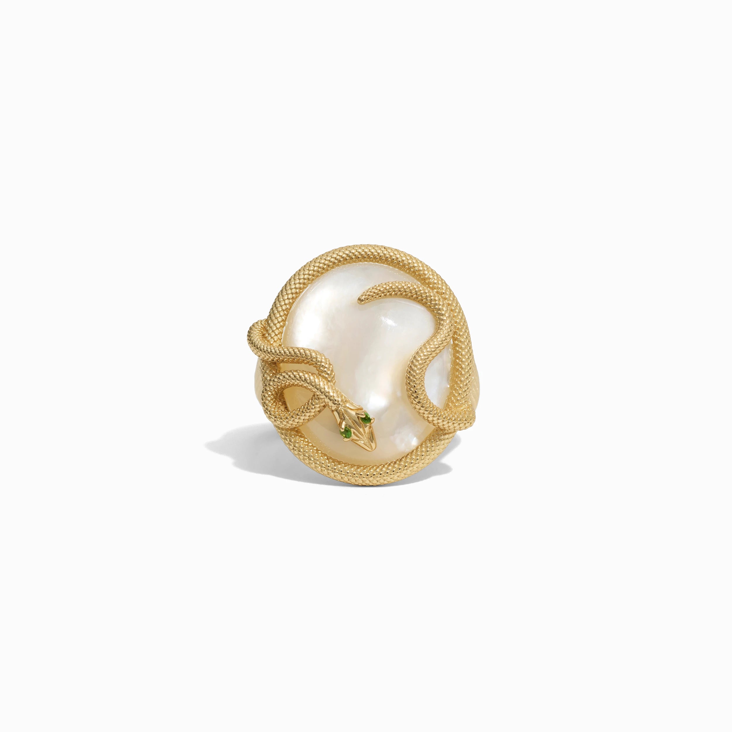 Mother of Pearl Snake Statement Ring - Borderfree
