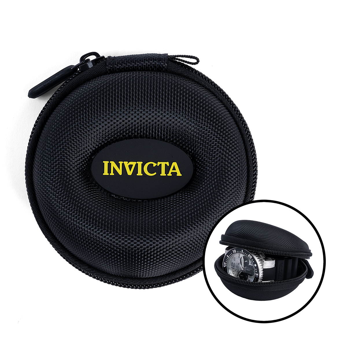 Invicta Single Watch Travel Case w/ Zipper, Black (IPM247-BLK) - Borderfree