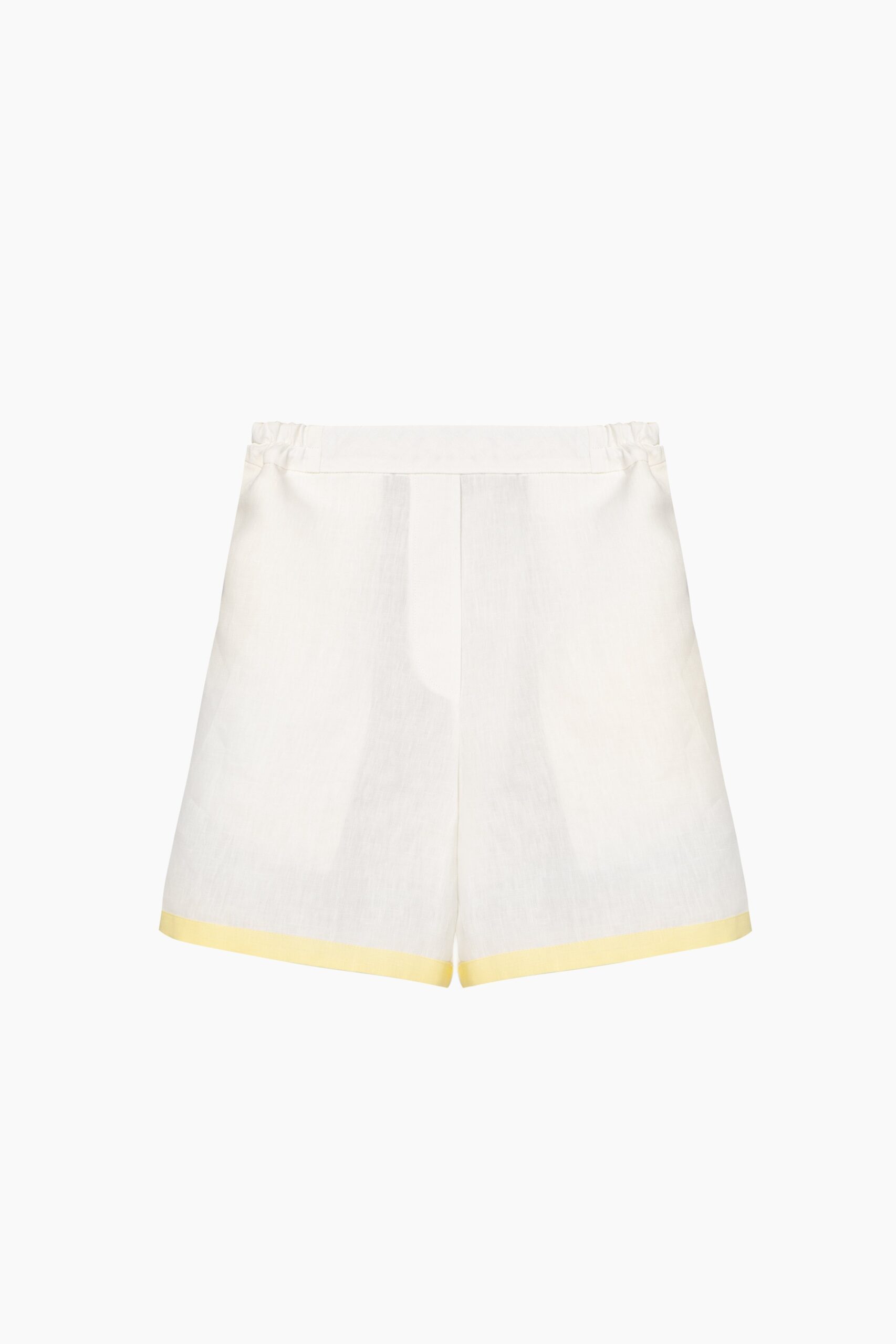 Garrick Embroidered Linen Shorts in Milk - Borderfree