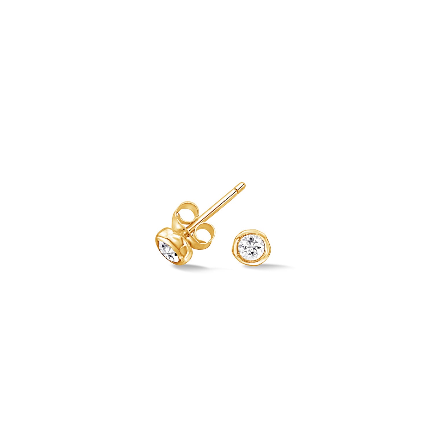 3mm White Sapphire Dewdrop Studs - Borderfree