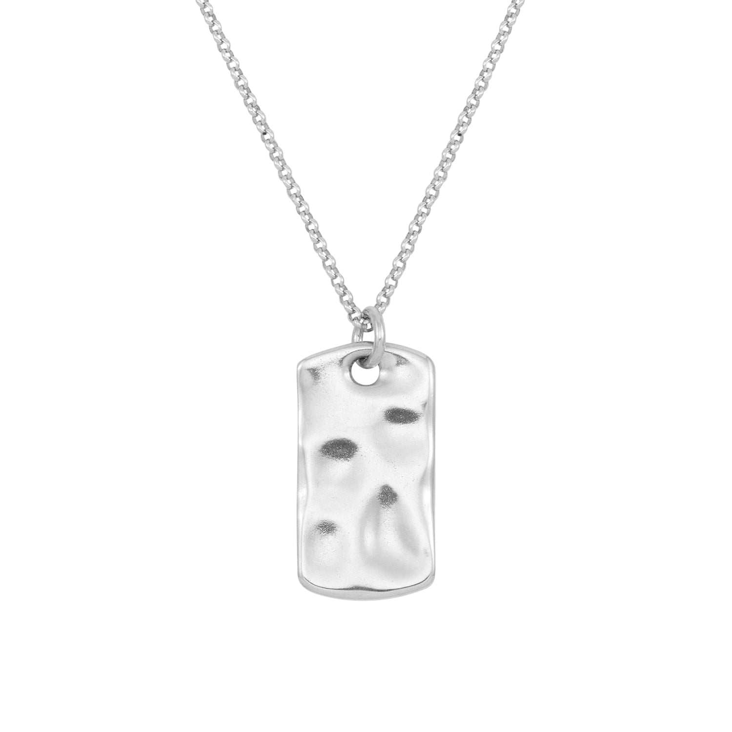 Men's Engravable Waterfall ID Tag Pendant - Borderfree