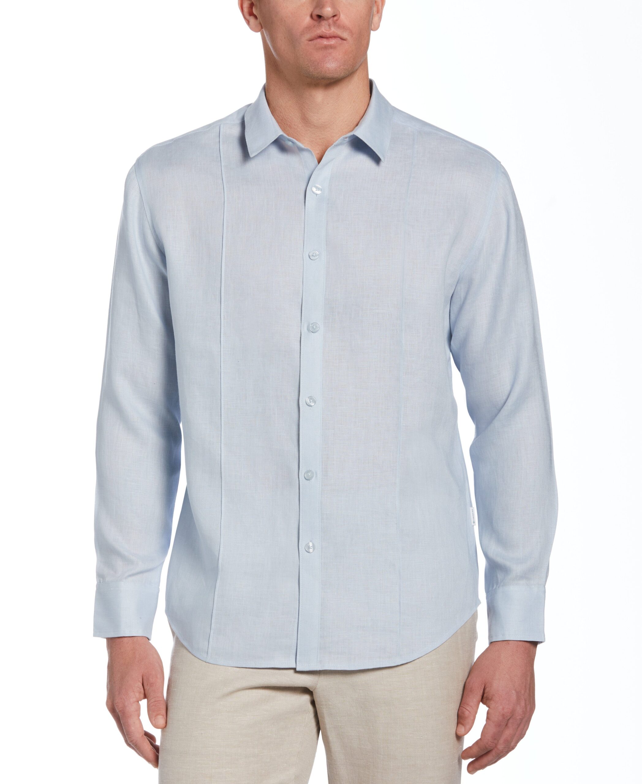 Big & Tall Solid Linen Sport Shirt - Borderfree
