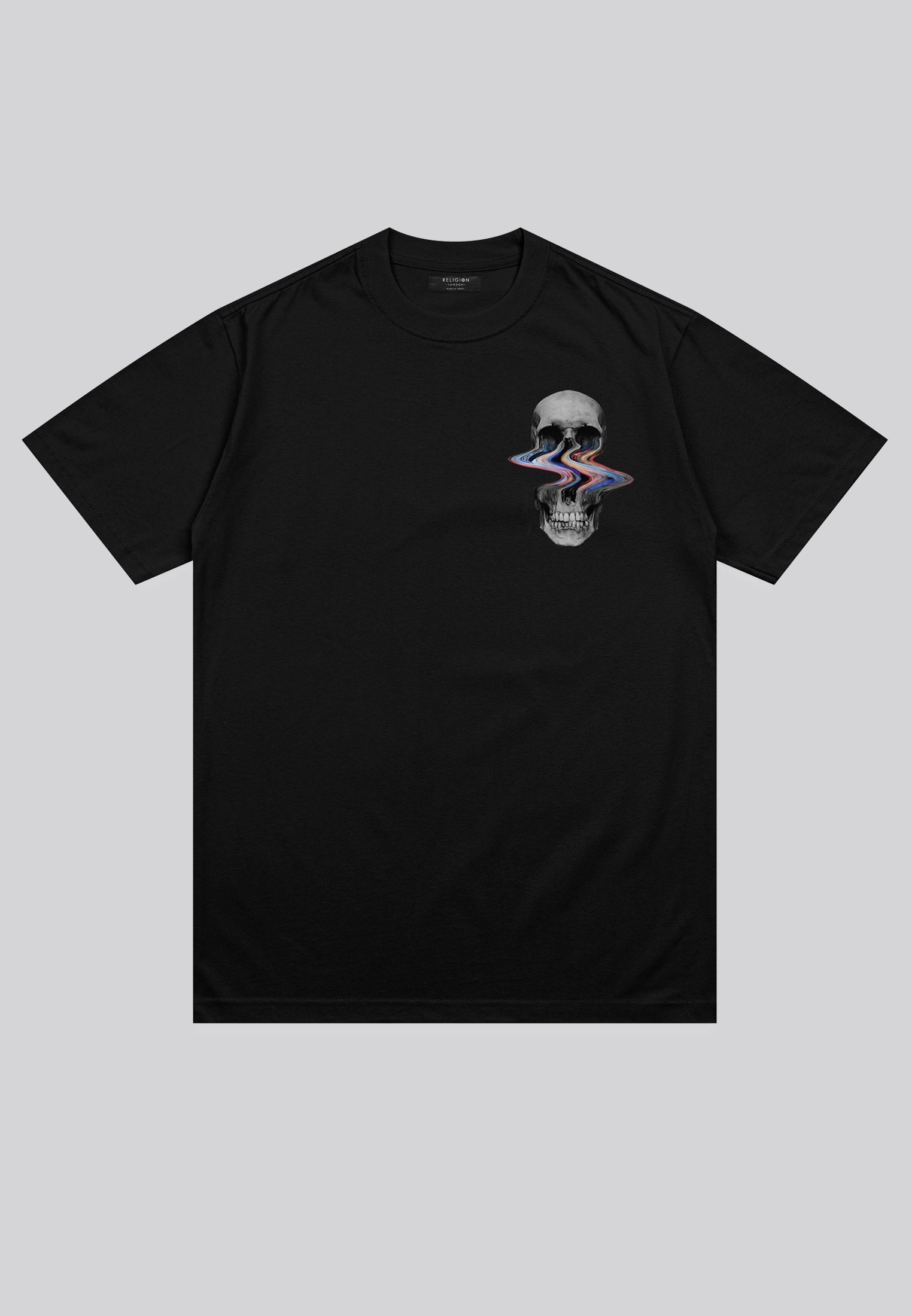 DISTORTED SKULL T-SHIRT BLACK - Borderfree