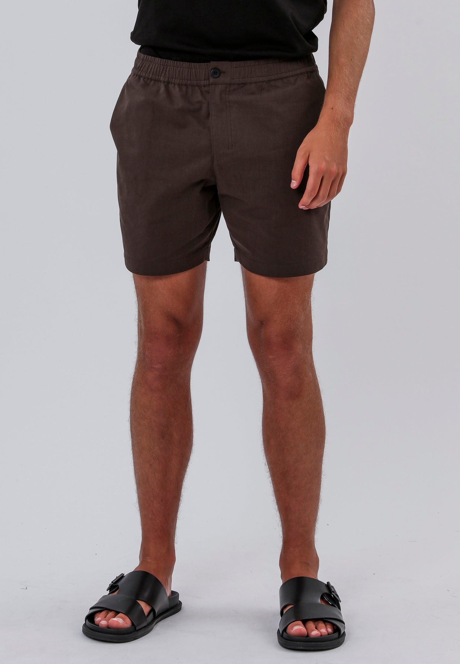 ELASTICATED SHORTS CHOCOLATE - Borderfree