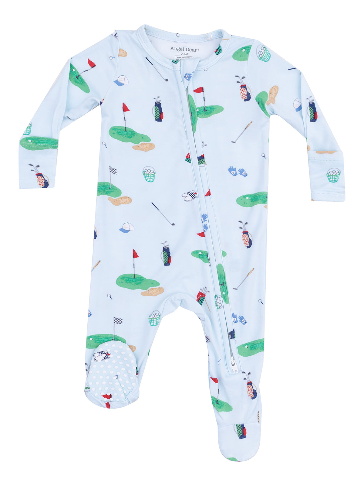2-Way Zip Footie, Golf Things Blue - Borderfree