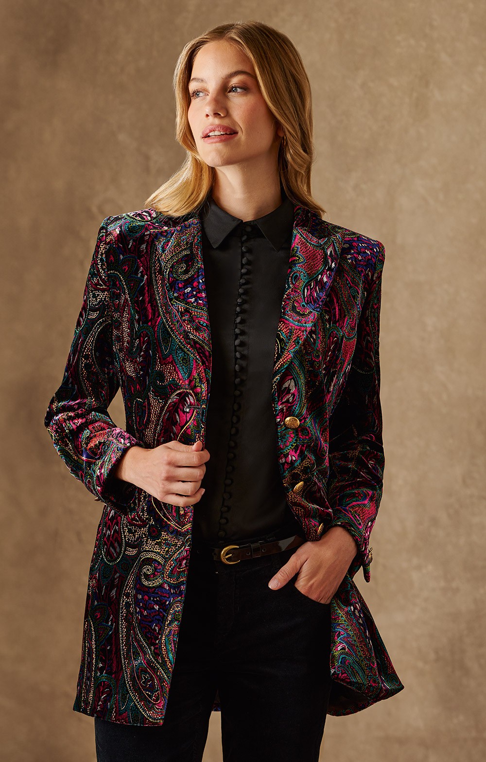 House of Bruar Ladies Velvet Cheltenham Jacket - Borderfree