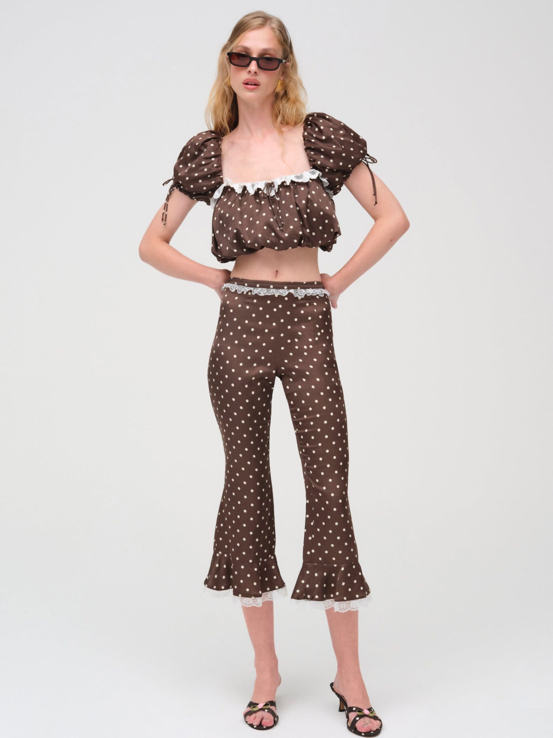 Chocolate Dot Capri Pant - Borderfree
