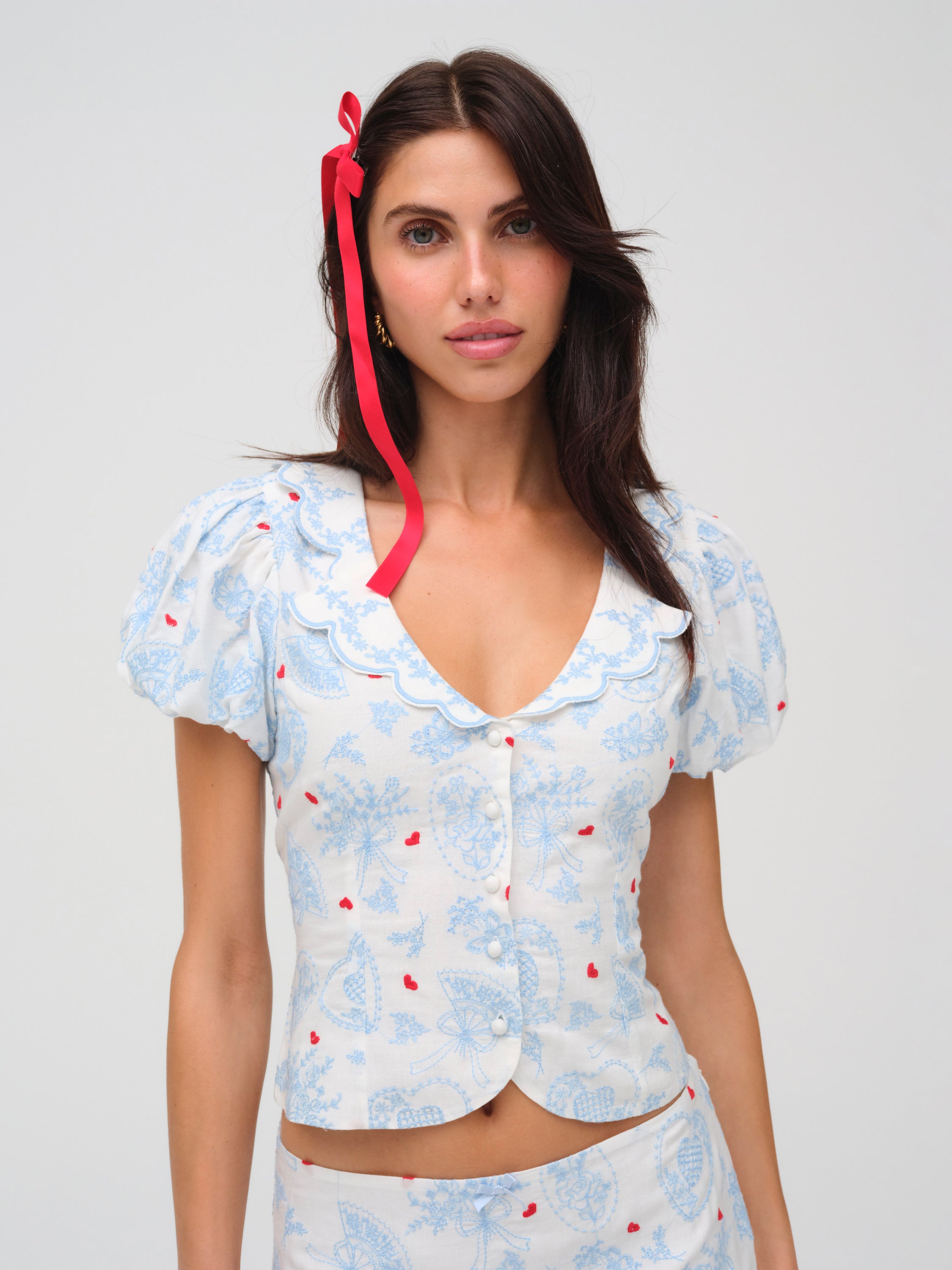 Livia Linen Top - Borderfree