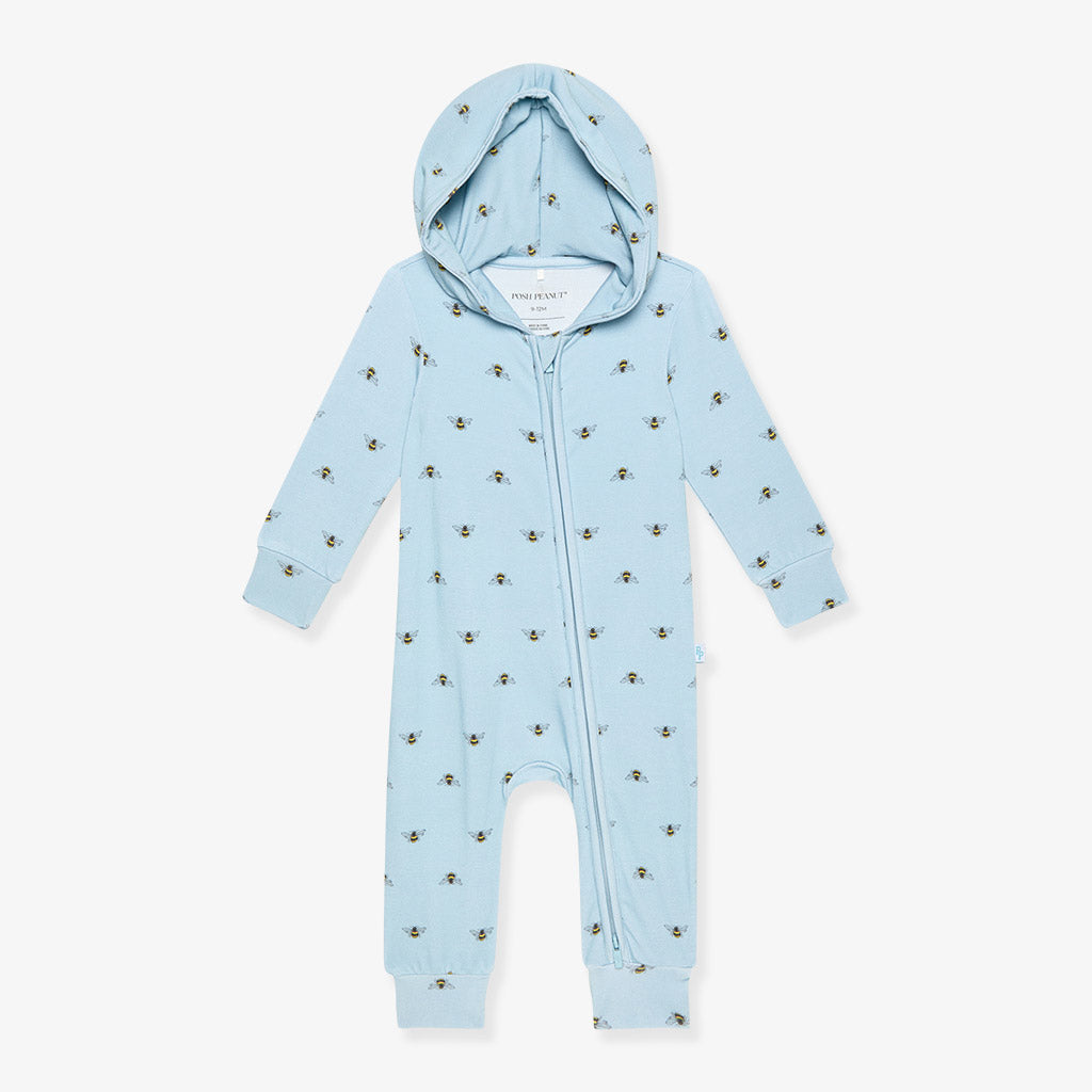 Zanna French Terry Zippered Hooded Romper - Borderfree