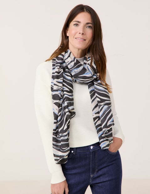 Sustainable scarf with an all-over pattern, OneSize - Borderfree