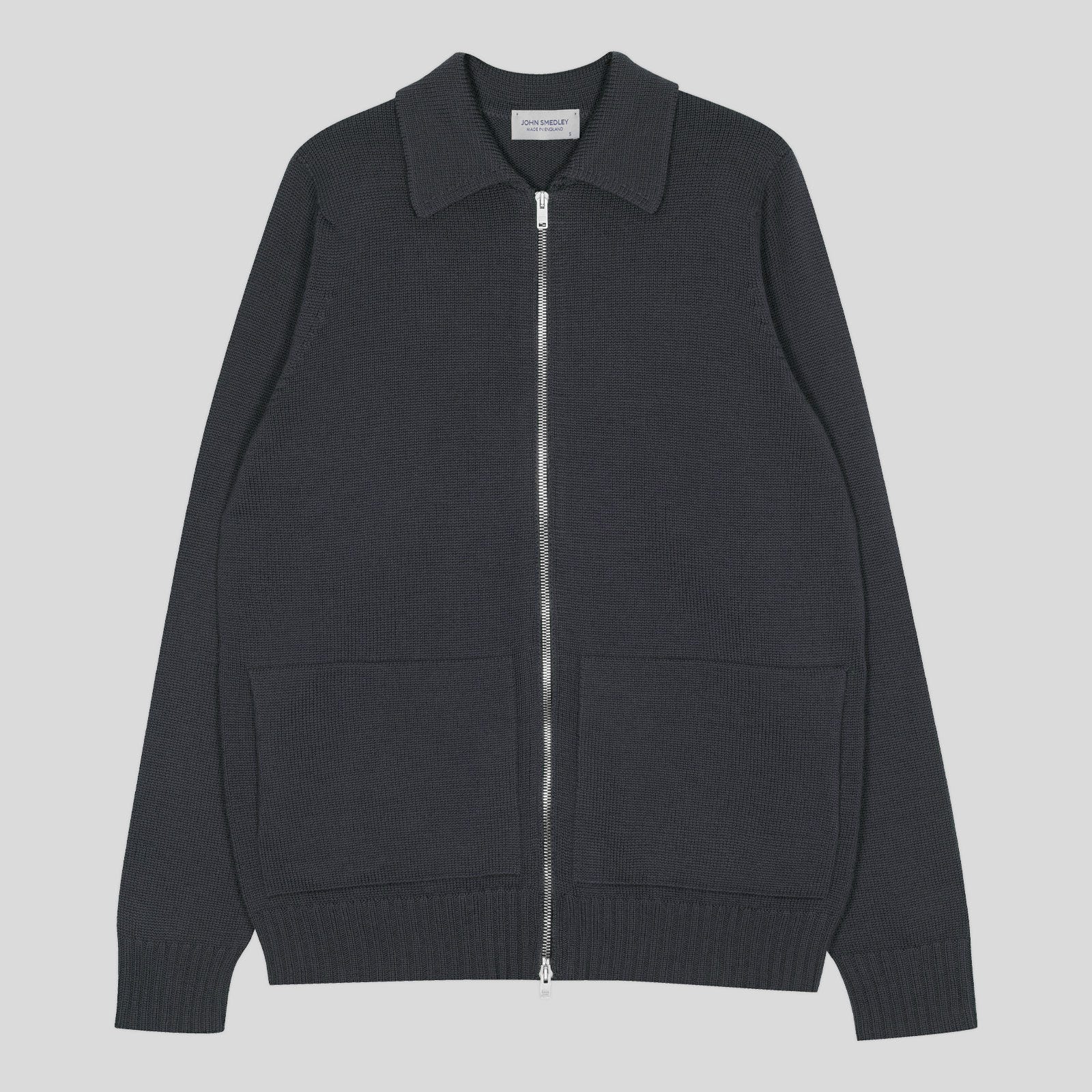 John Smedley - Men's - Fallon Jacket Slate Grey, XXL - Slate Grey - XXL ...