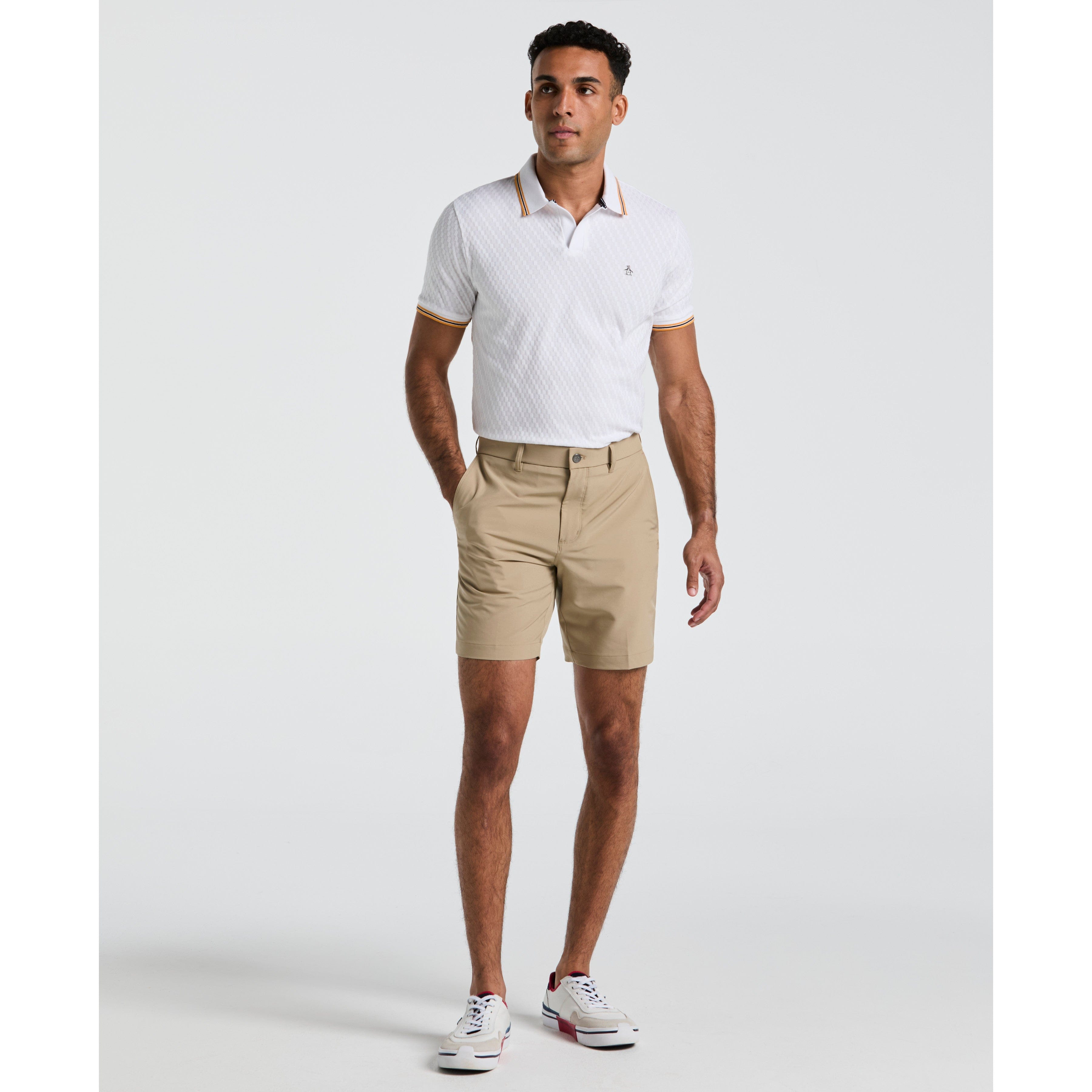 Technical Flat Front 8" Golf Shorts - Borderfree