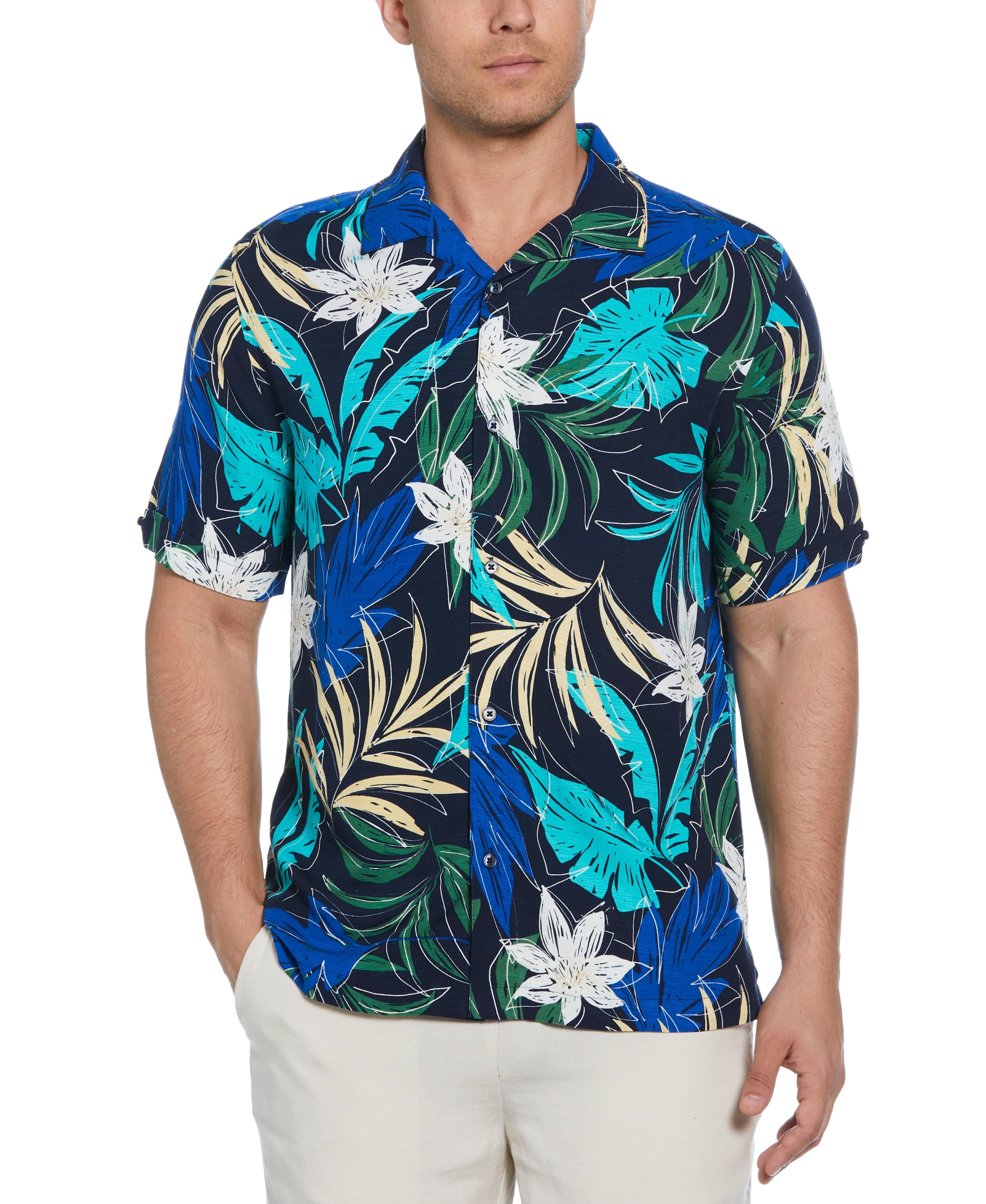 All-Over Tropical Print Shirt - Borderfree