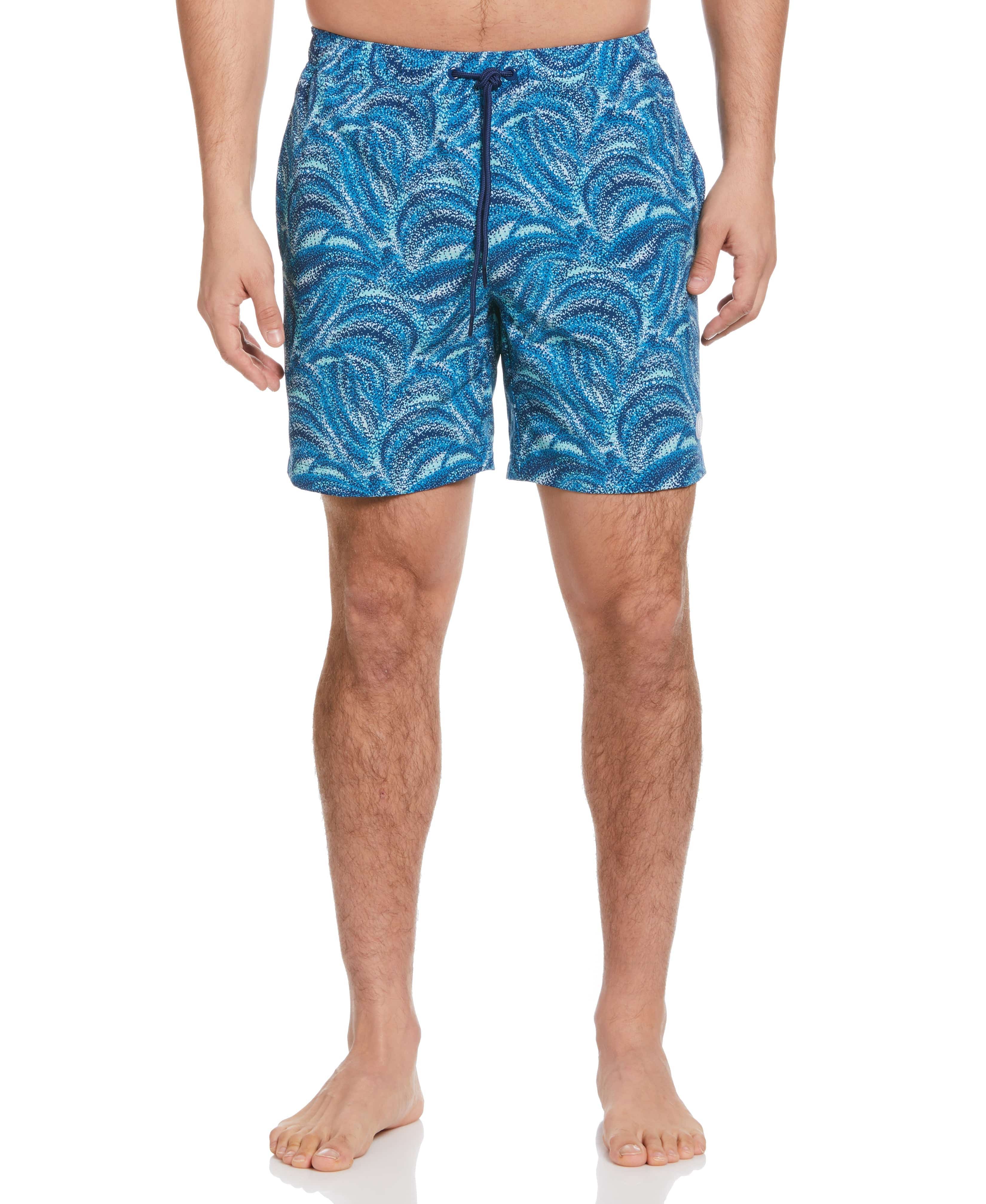 Wave Print 7" Swim Trunks - Borderfree