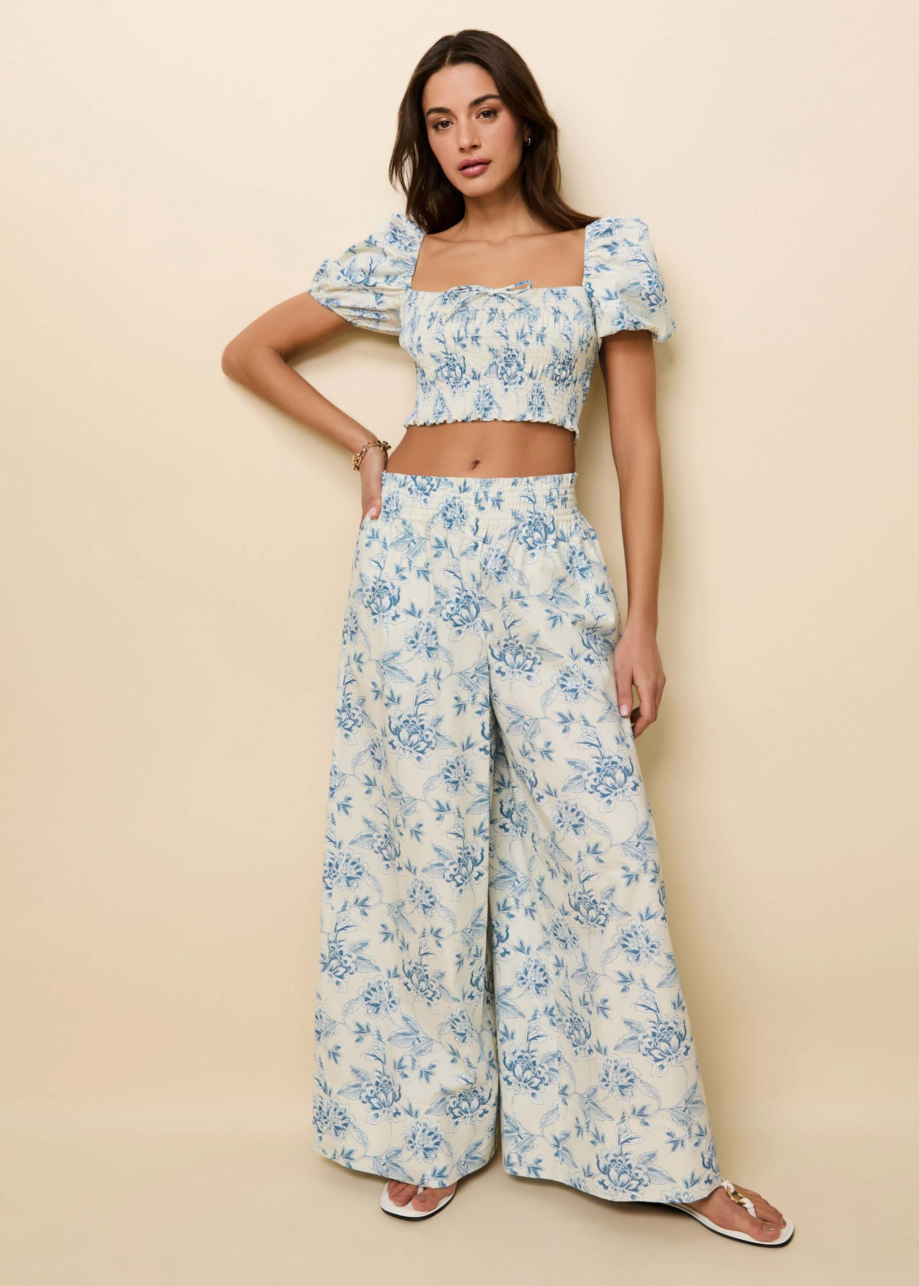 Twyla Pant French Blue / Brule Toile - Borderfree