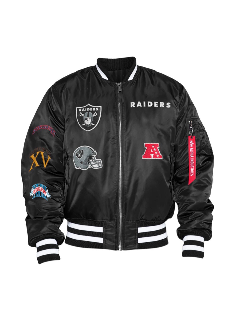 LAS VEGAS RAIDERS X ALPHA X NEW ERA MA-1 BOMBER JACKET - Borderfree