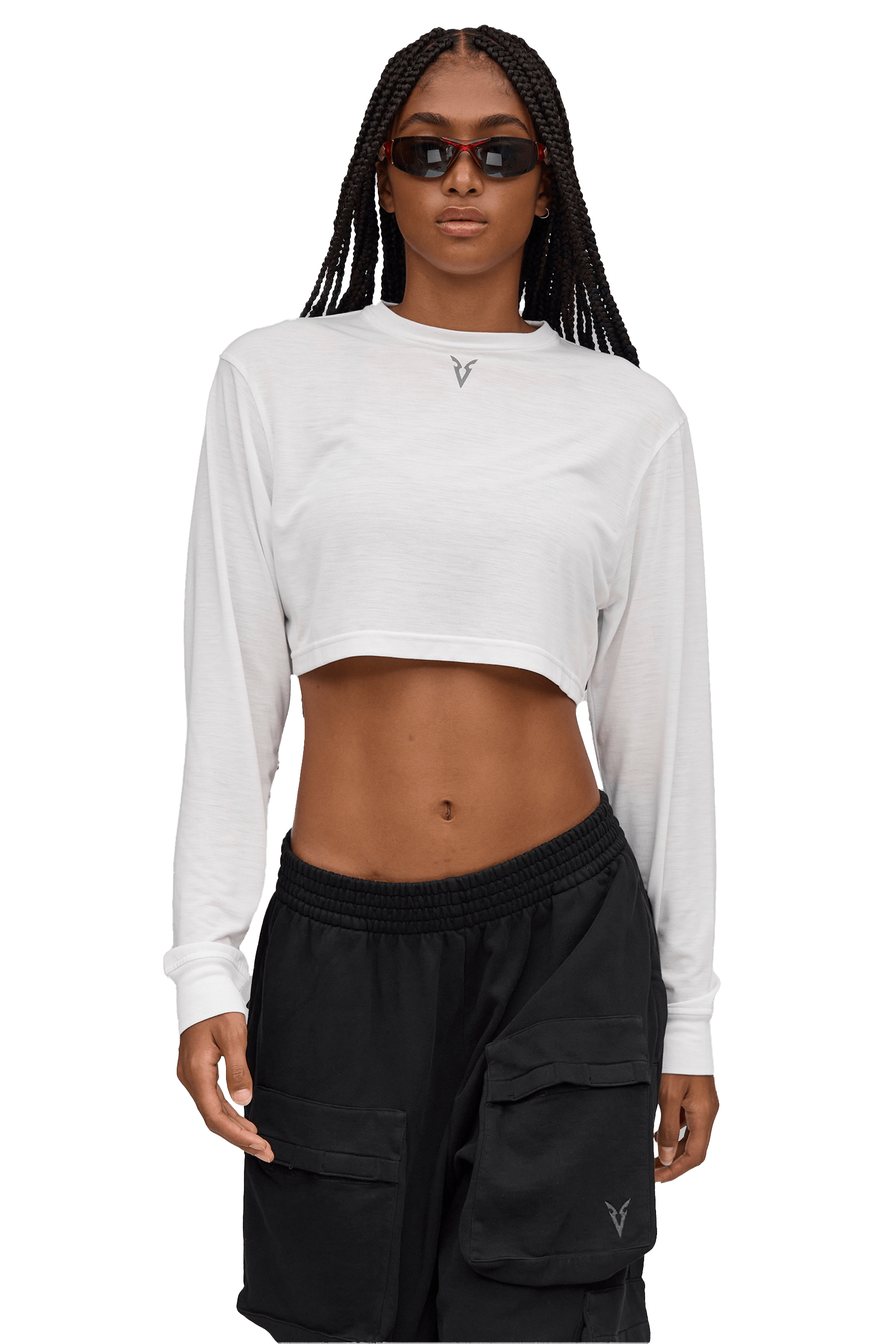 LONG SLEEVE BOXY T-SHIRT - Optic White - Borderfree