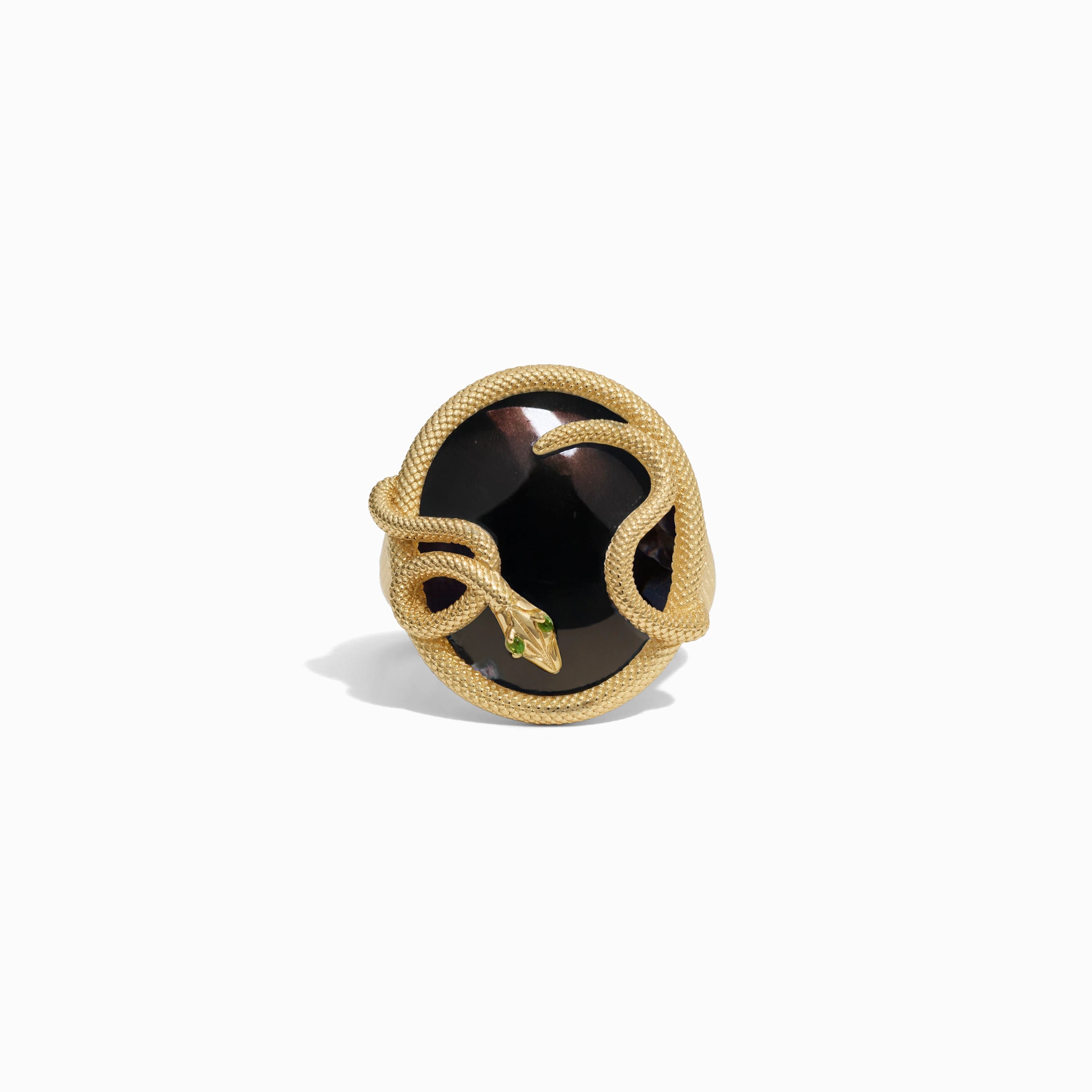 Grey Cat's Eye Snake Statement Ring - Borderfree