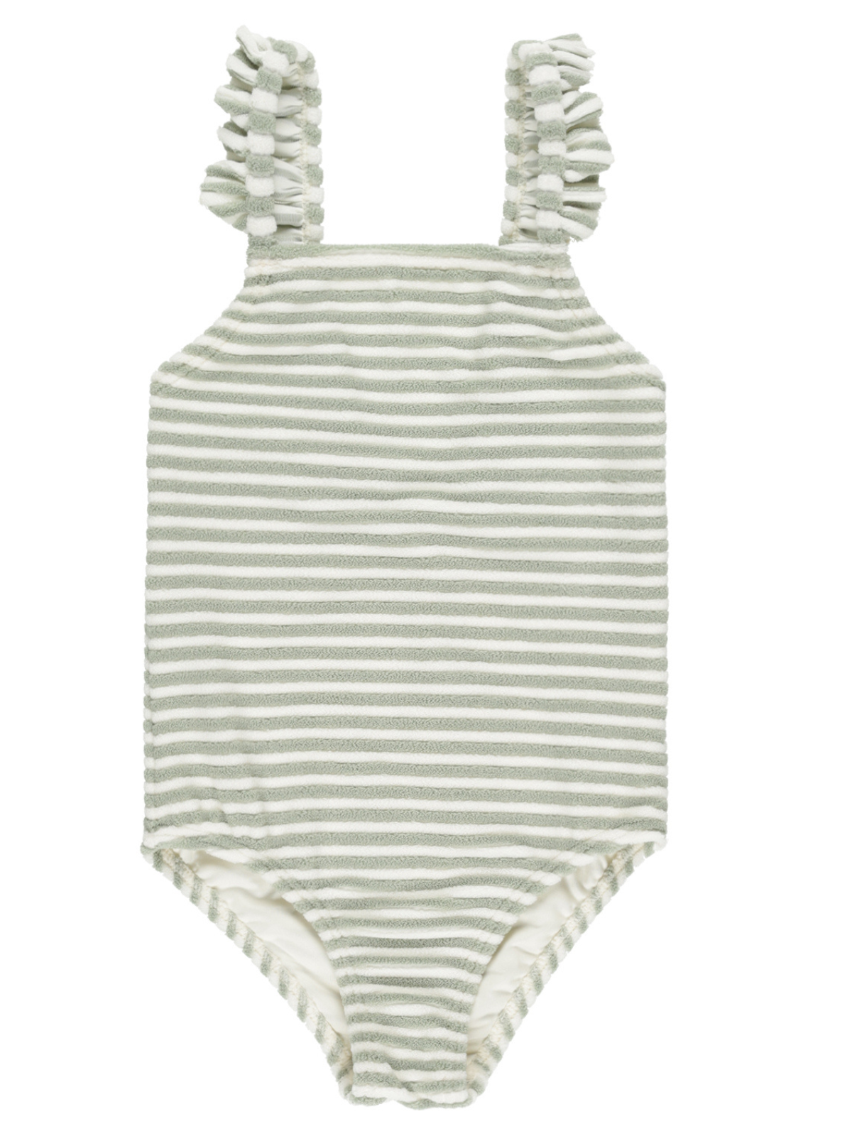 Rylee & Cru Positano One Piece Swimsuit, Sage Stripe - Borderfree