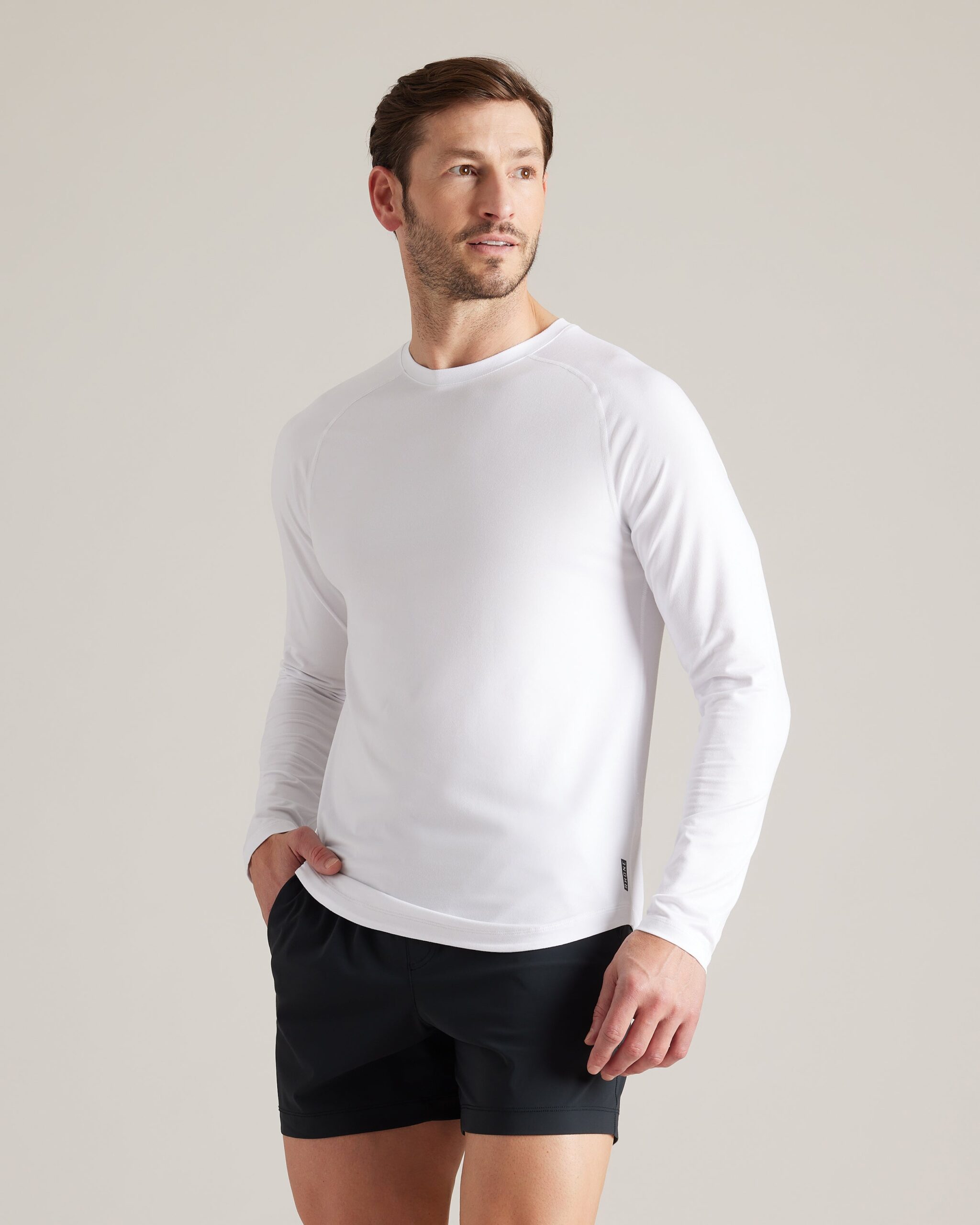 Atmosphere Long Sleeve Tee - Bright White - Borderfree