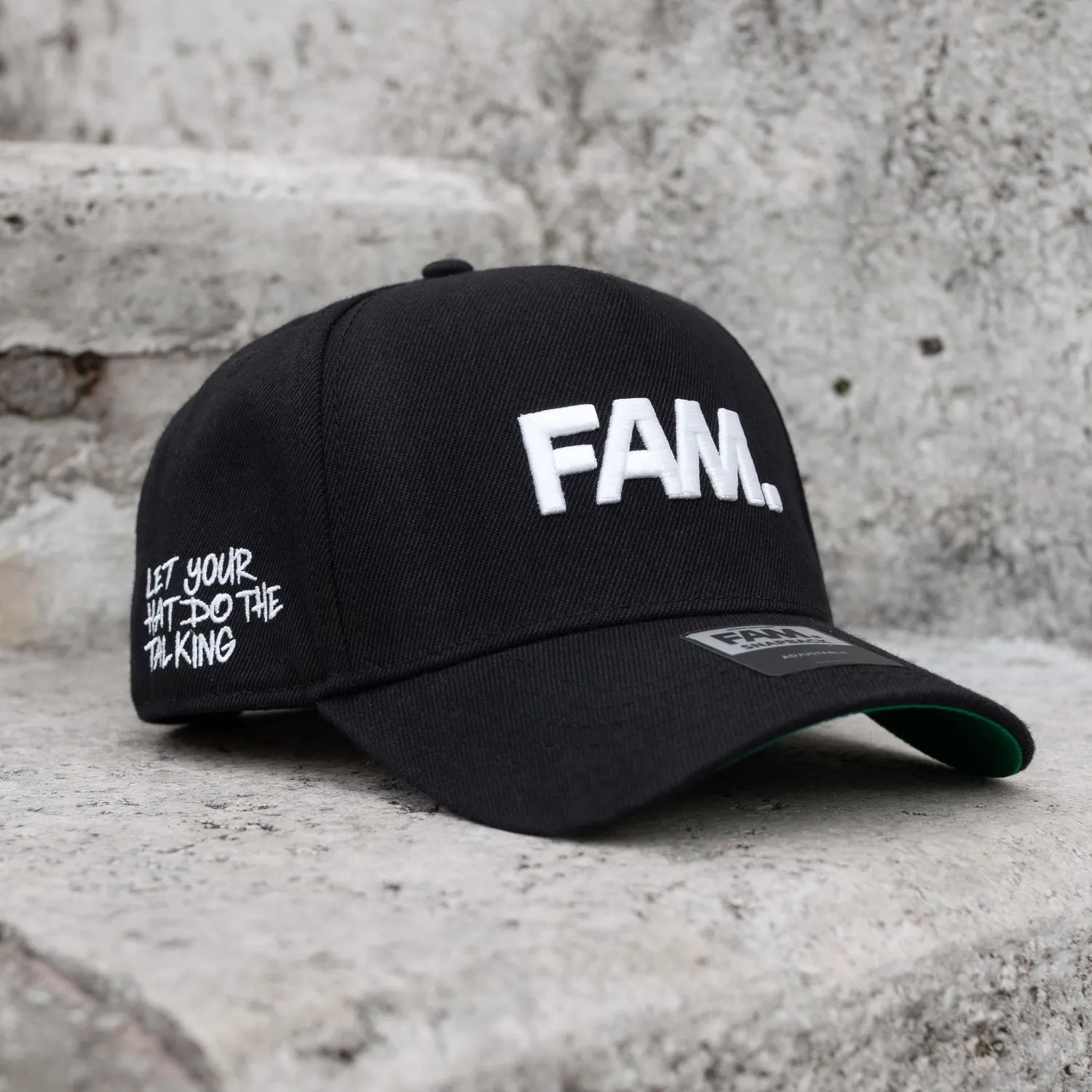 FAM.CAP CORE BLACK SNAPBACK /GREEN UV - Borderfree