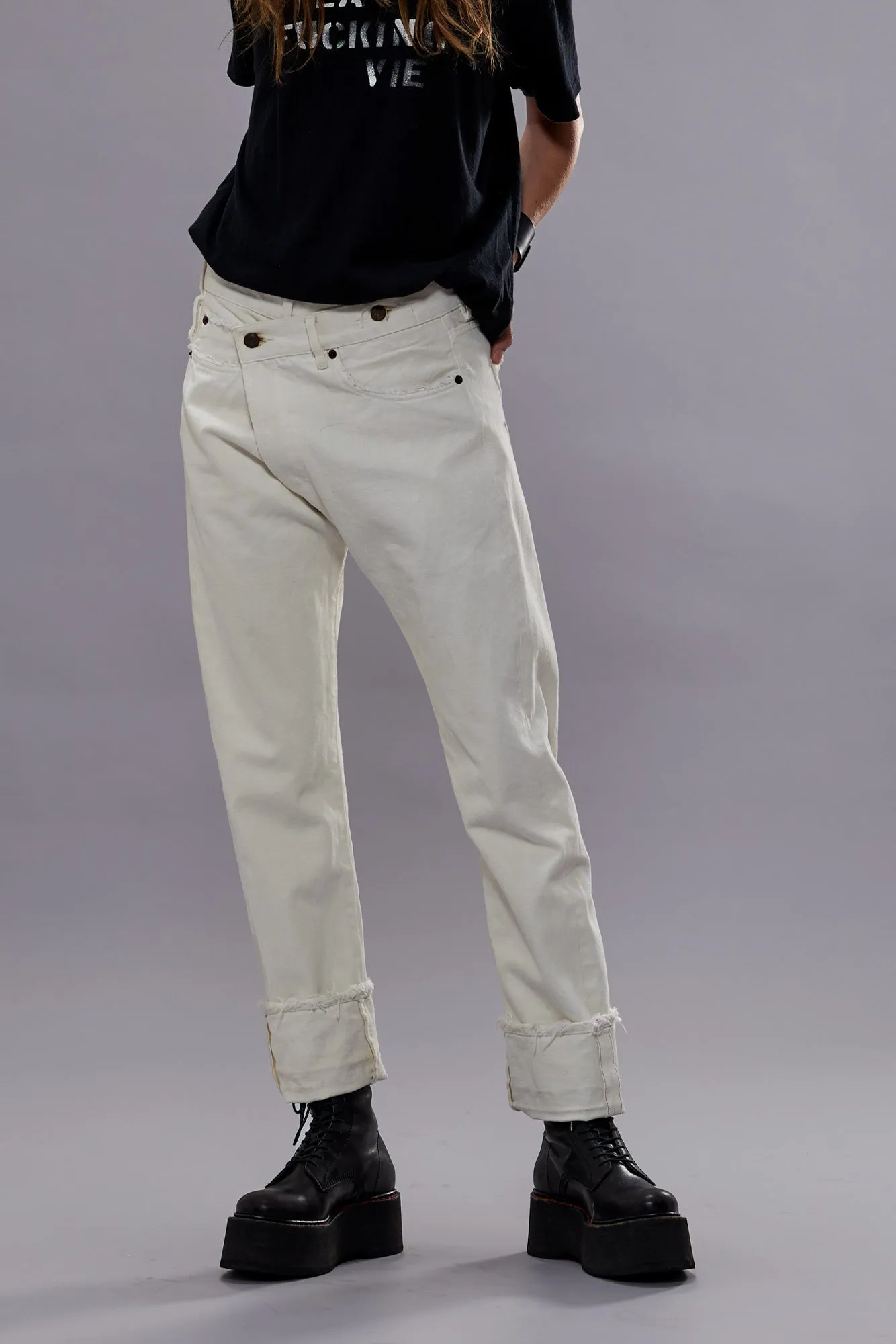 CUFFED CROSSOVER JEAN - BENNETT WHITE SELVEDGE - Borderfree