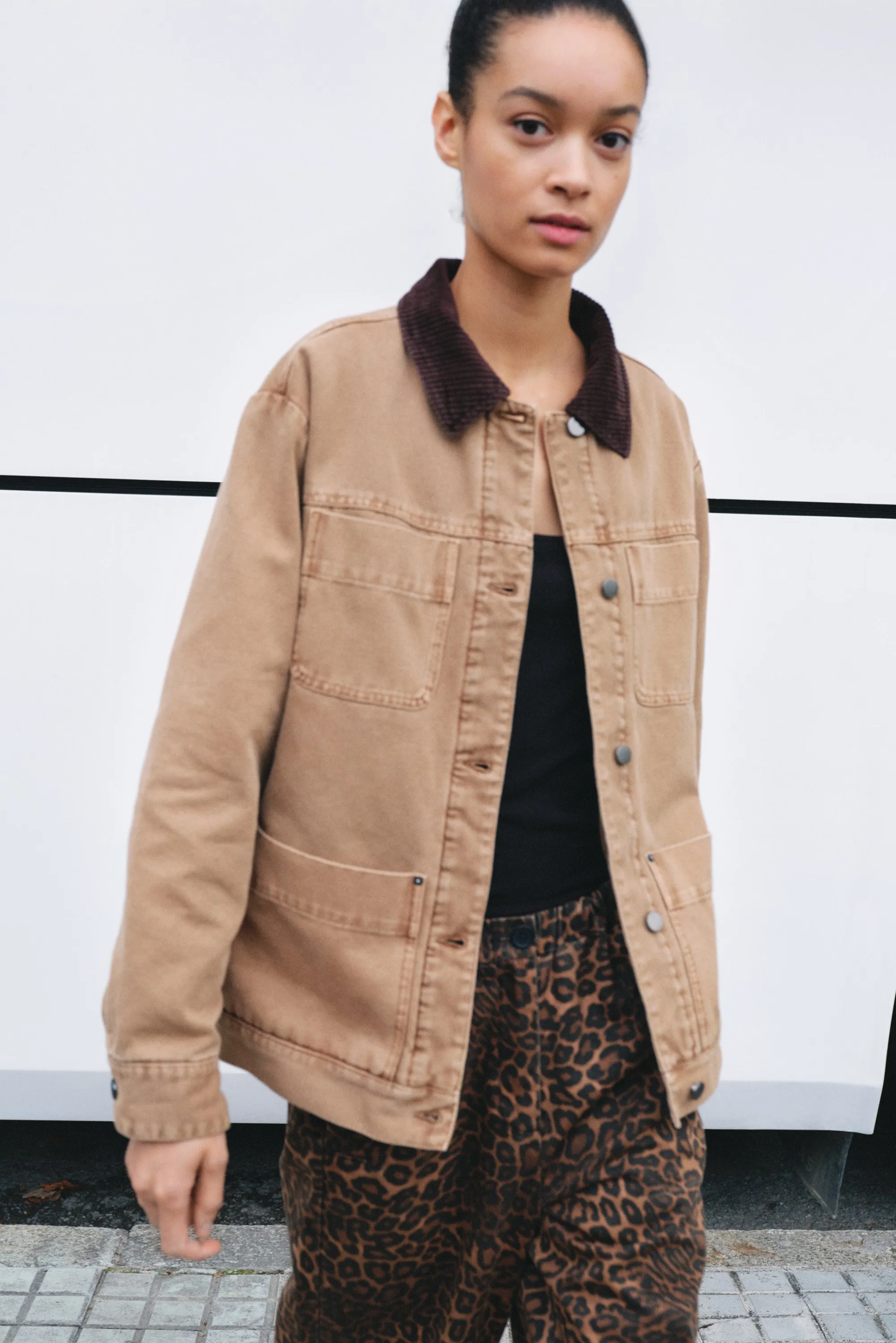 hush Cord Collar Barn Jacket - Borderfree