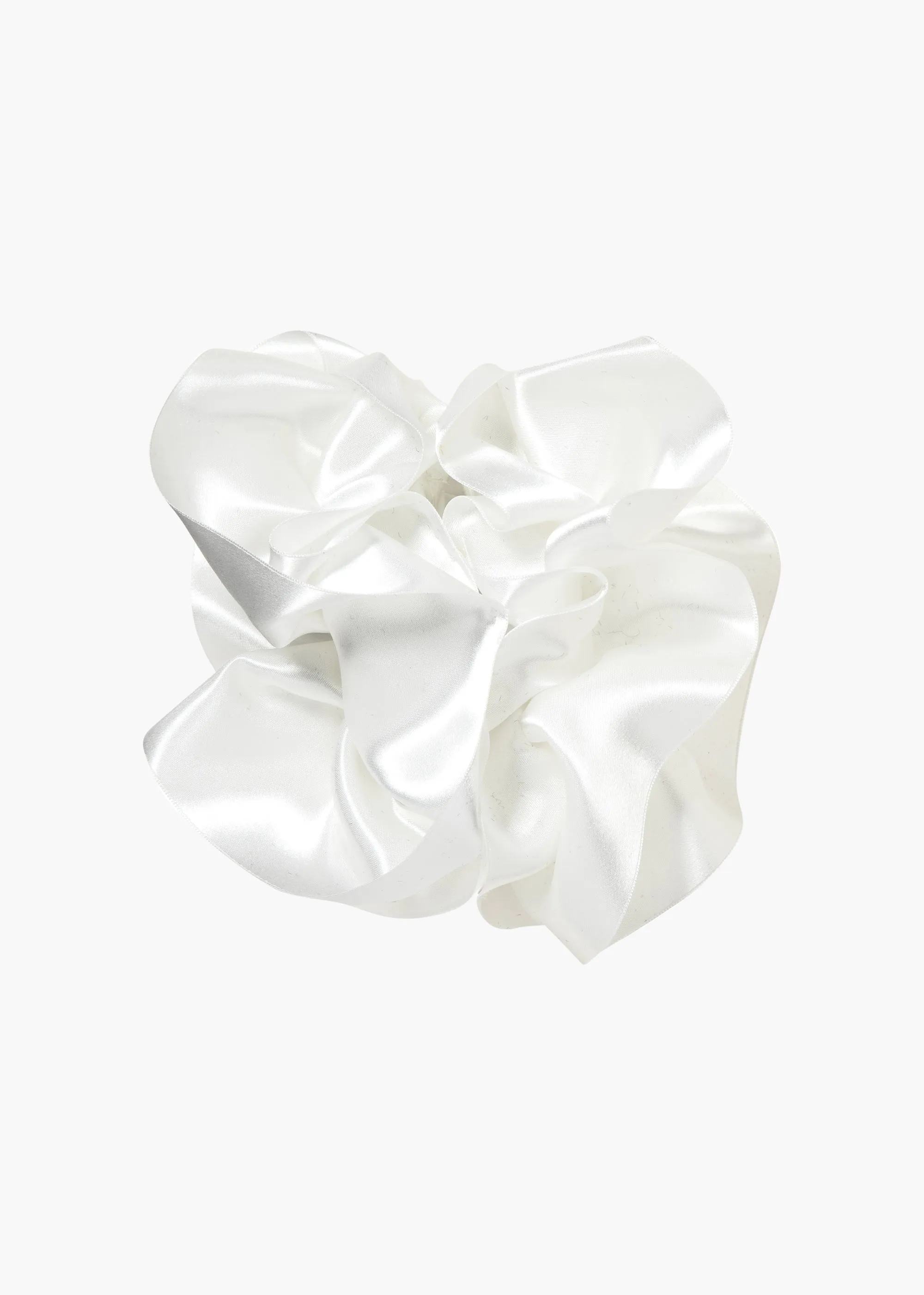 Satin Ruffle Jaw Clip - Cream - Borderfree