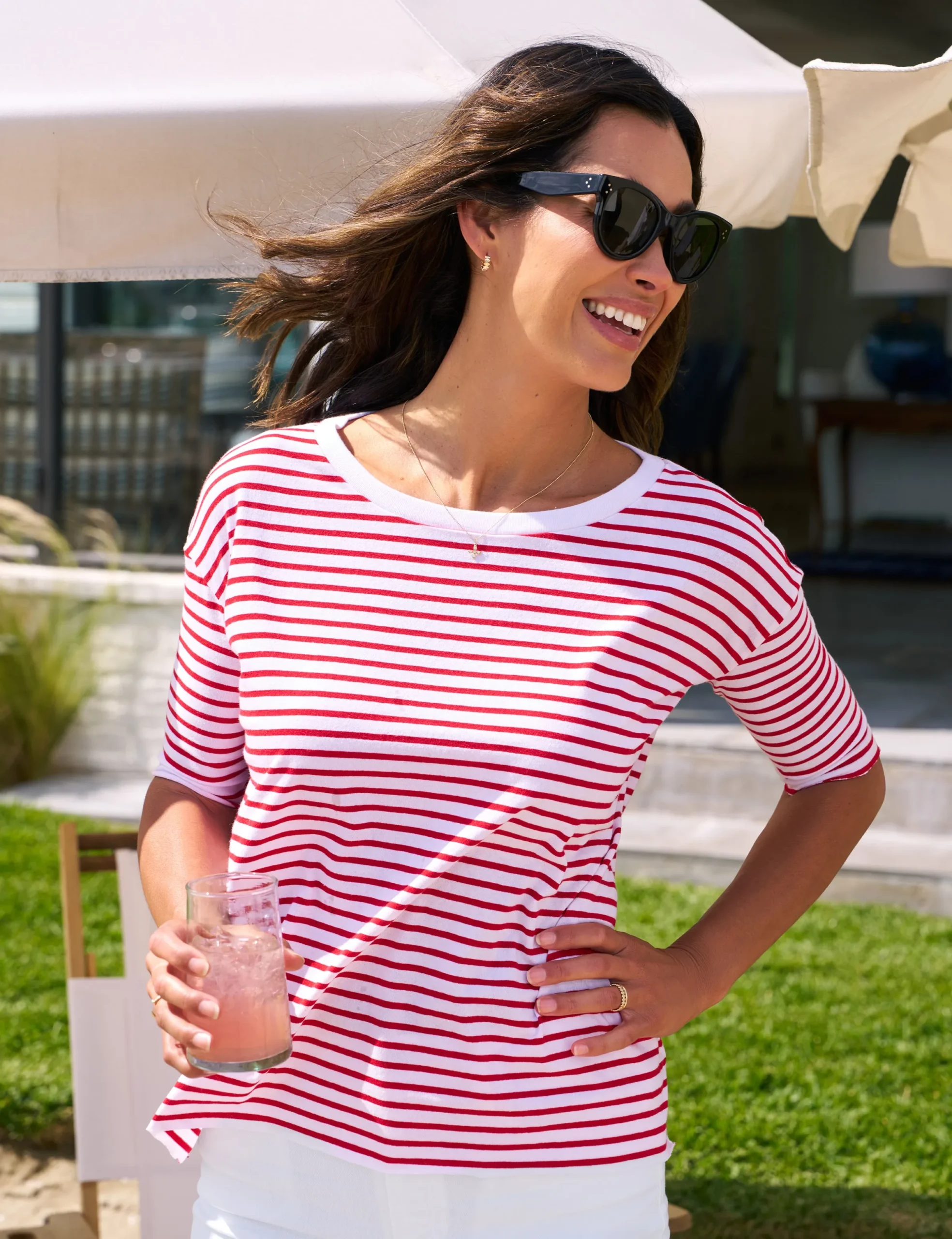 JOSEPHINE Red French Stripe, Heritage Jersey - Borderfree