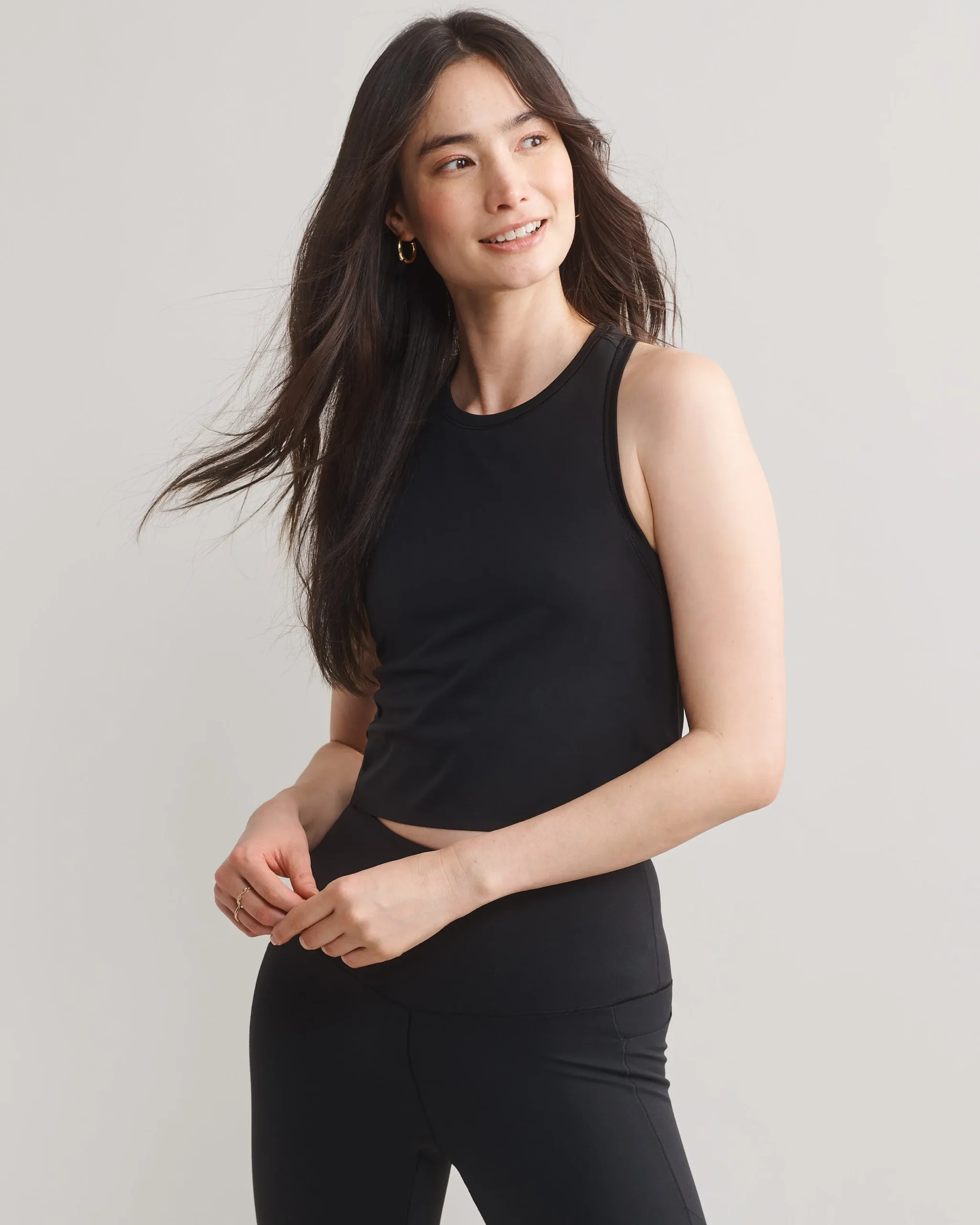Serene Fitted Tank - Black - Borderfree
