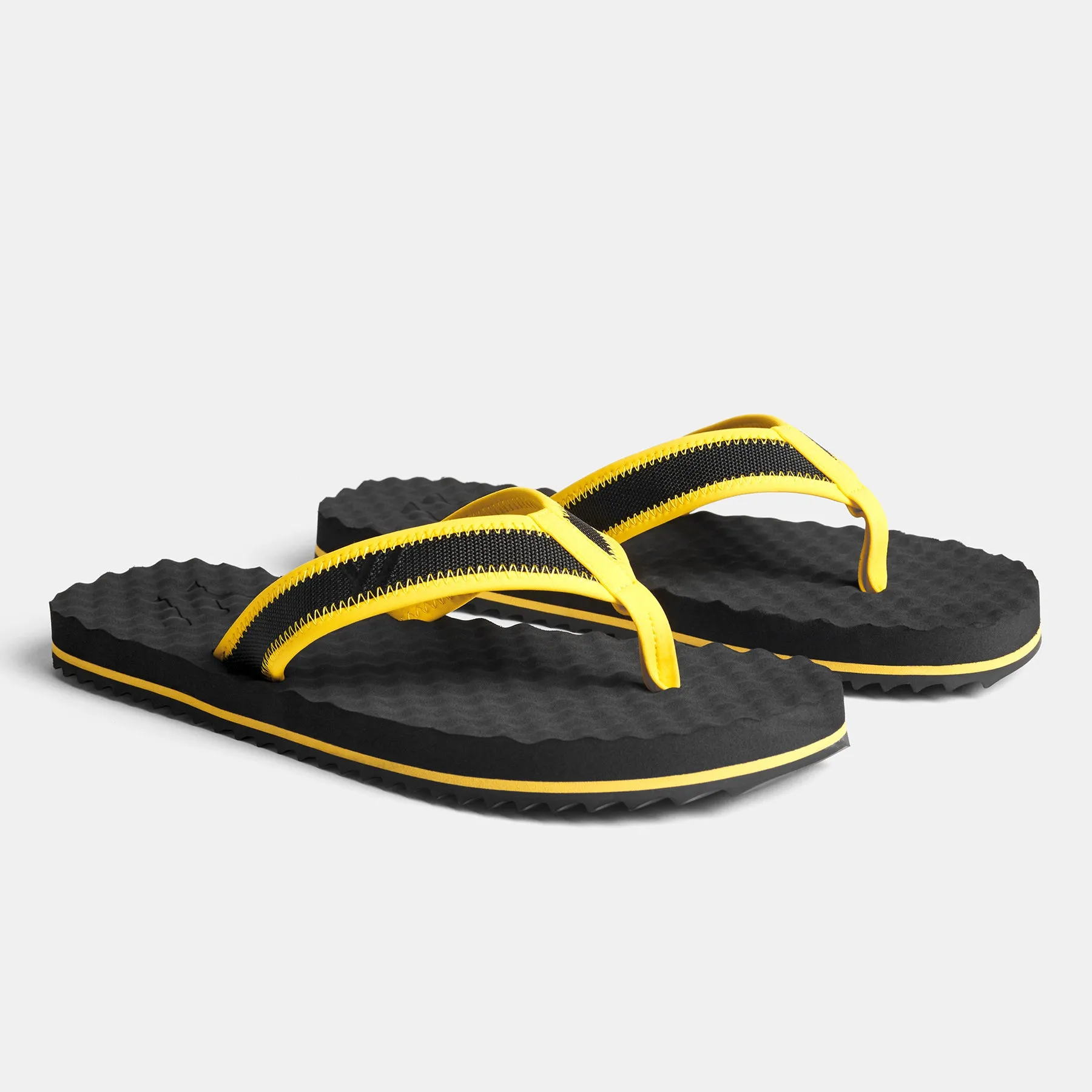 Men's Sport Flip Flop - Black/Yellow - Borderfree