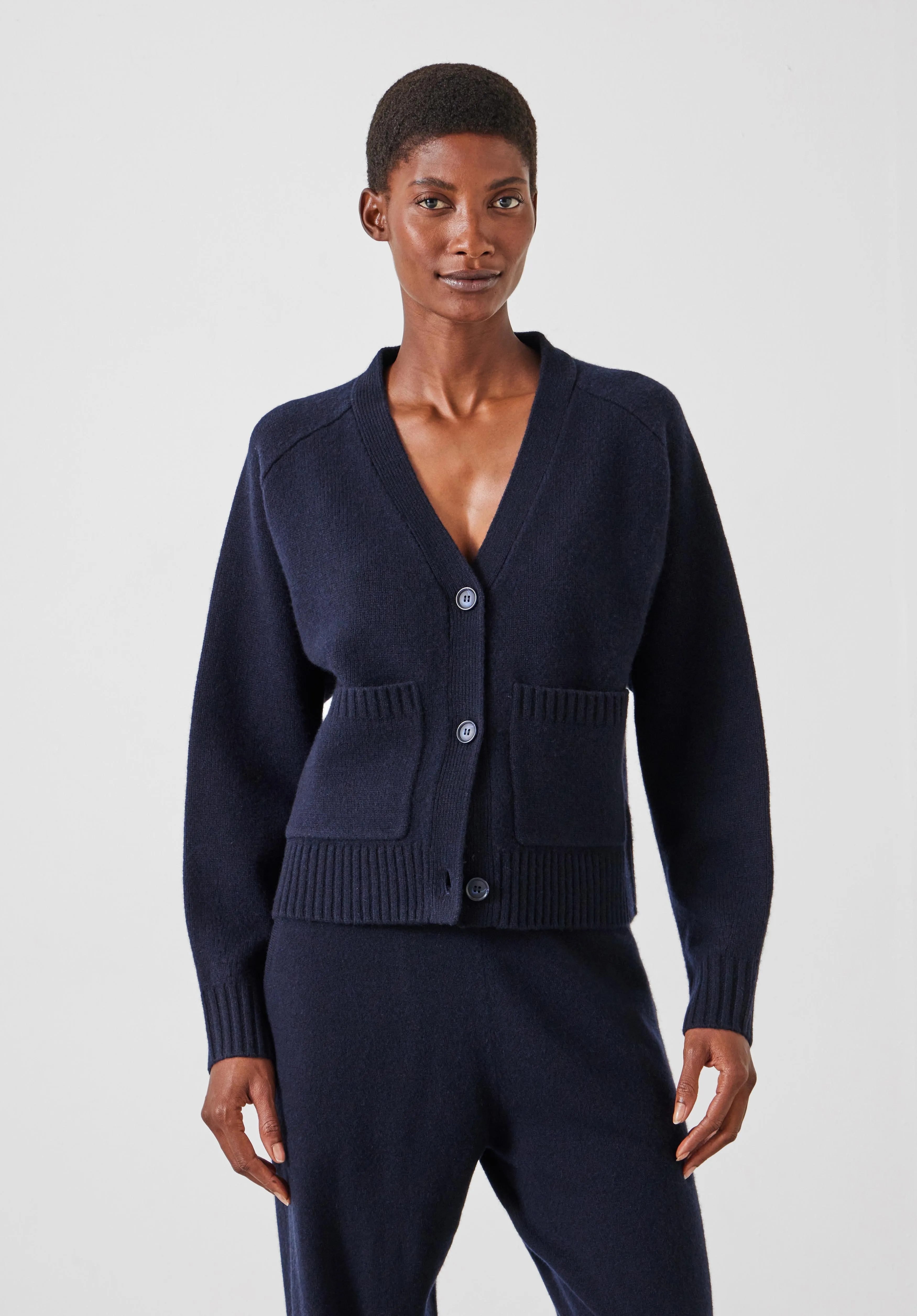 hush Daisy Merino Wool V Neck Cardigan - Borderfree