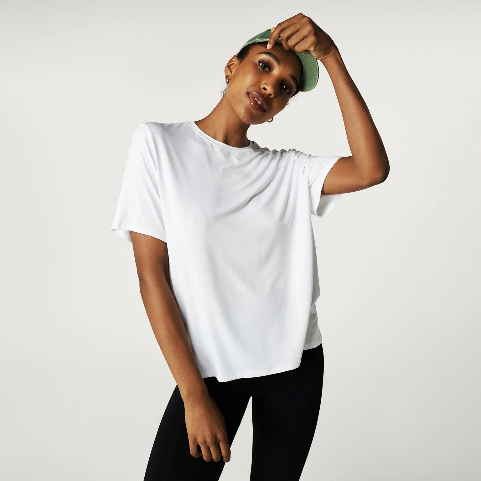 Women's White Loose Tee - Borderfree