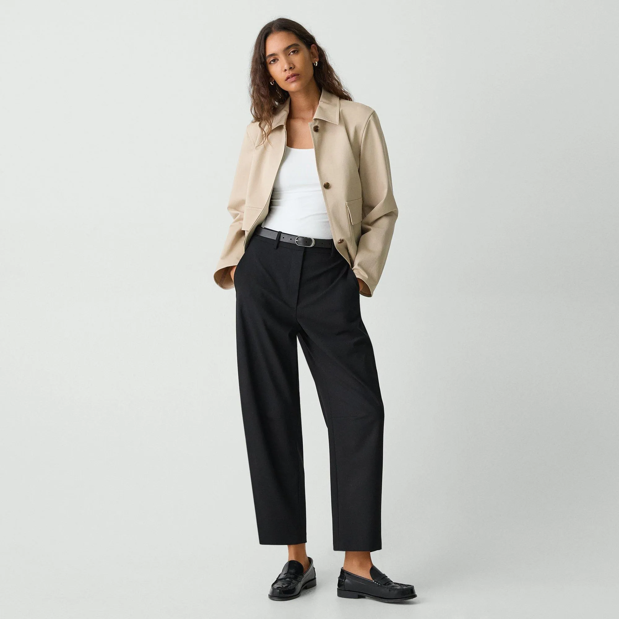 Drop Curve Pant in Stretch Wool - Borderfree
