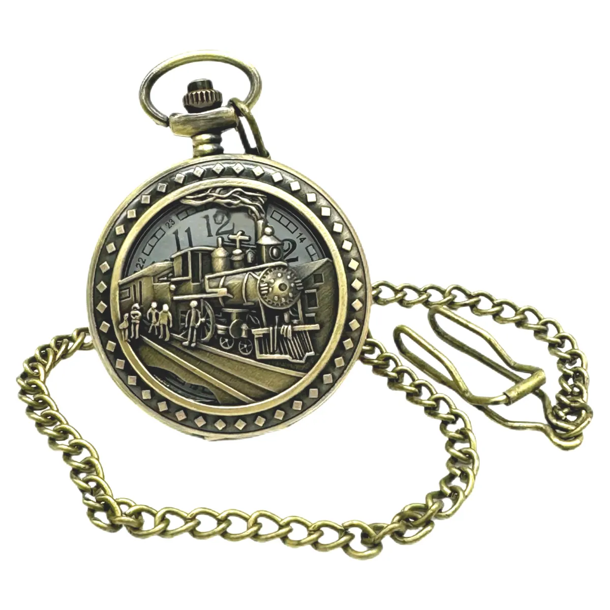 Invicta Vintage Locomotive Pocket Watch - 47mm, Bronze (49004) - Borderfree
