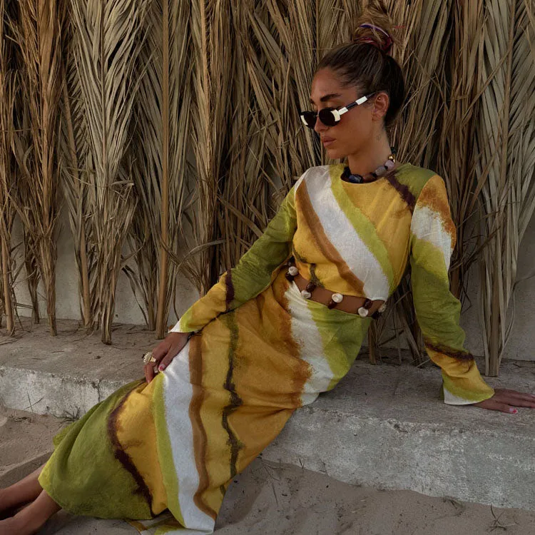 Green Ombre Alba Dress - Borderfree