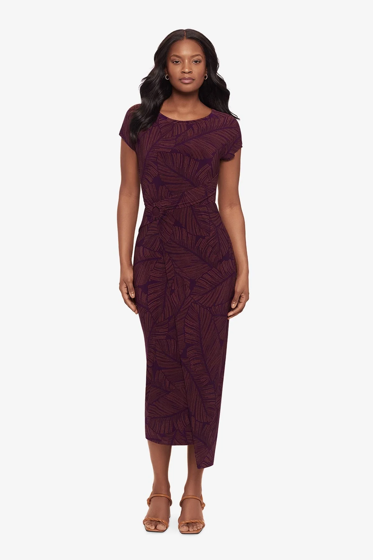 Loki Wrap Front Shaping Dress in Anthurium - Borderfree