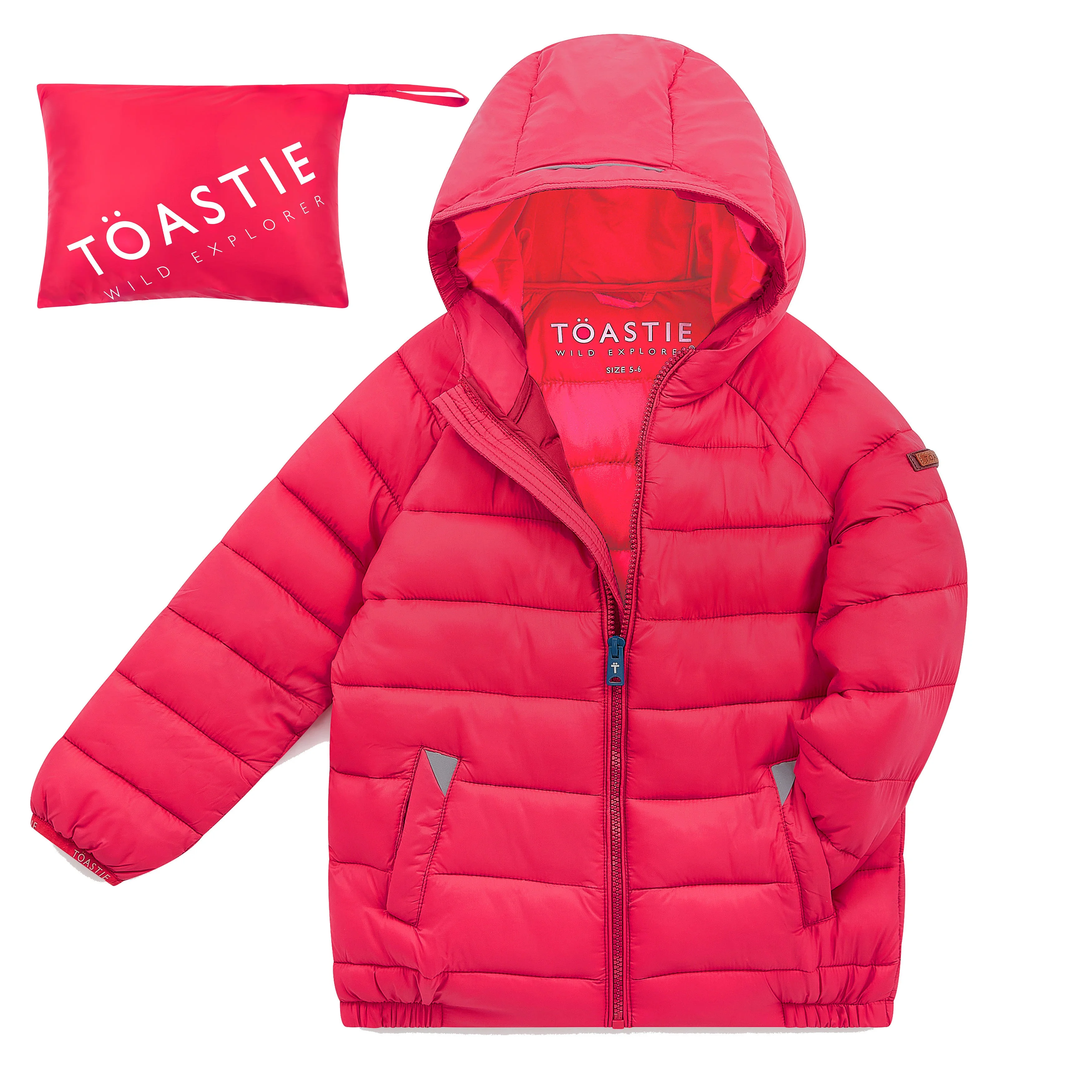 Raspberry Pink Pack-a-Way Mountain Puffer - Borderfree
